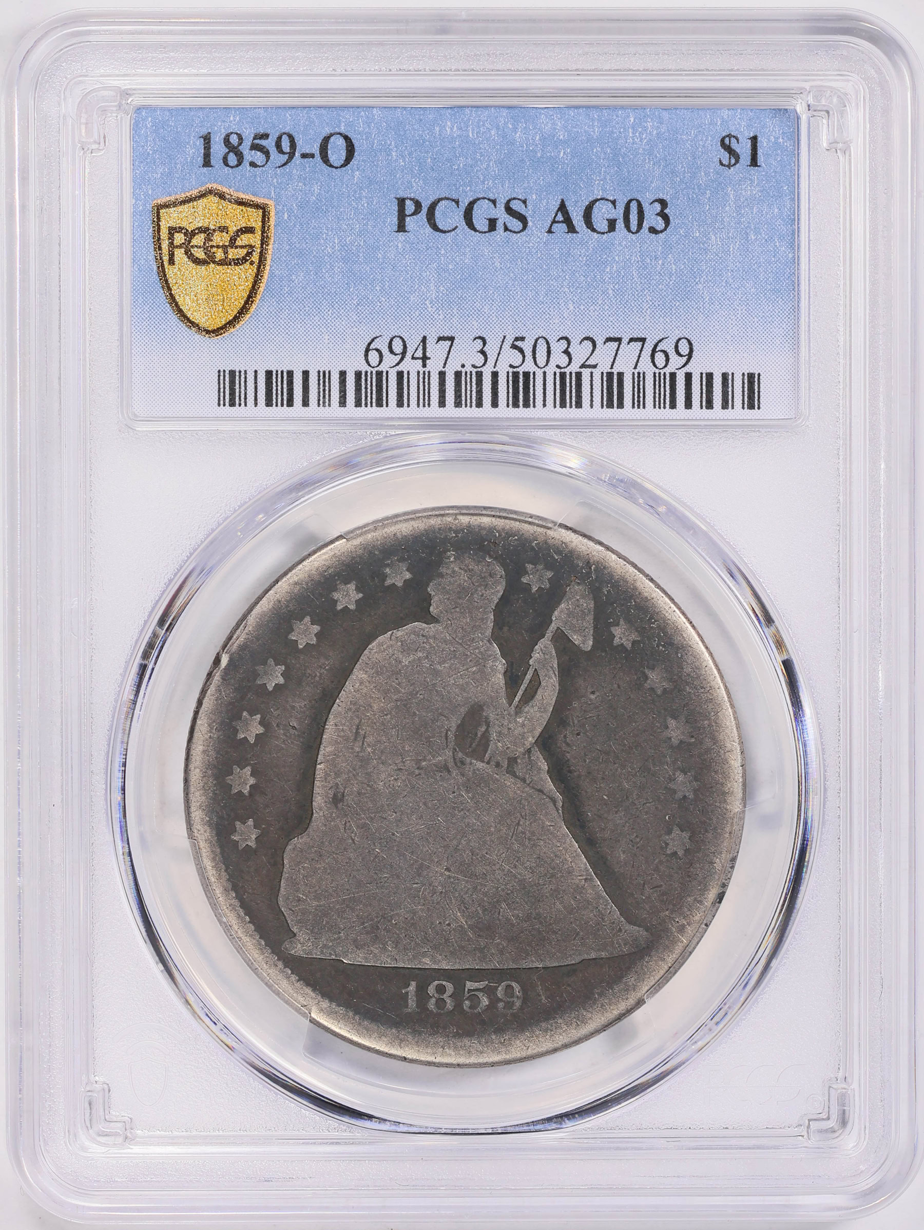 1859-O Seated Liberty Silver Dollar PCGS AG-03 (Item 1761184) | GreatCollections Coin Auctions