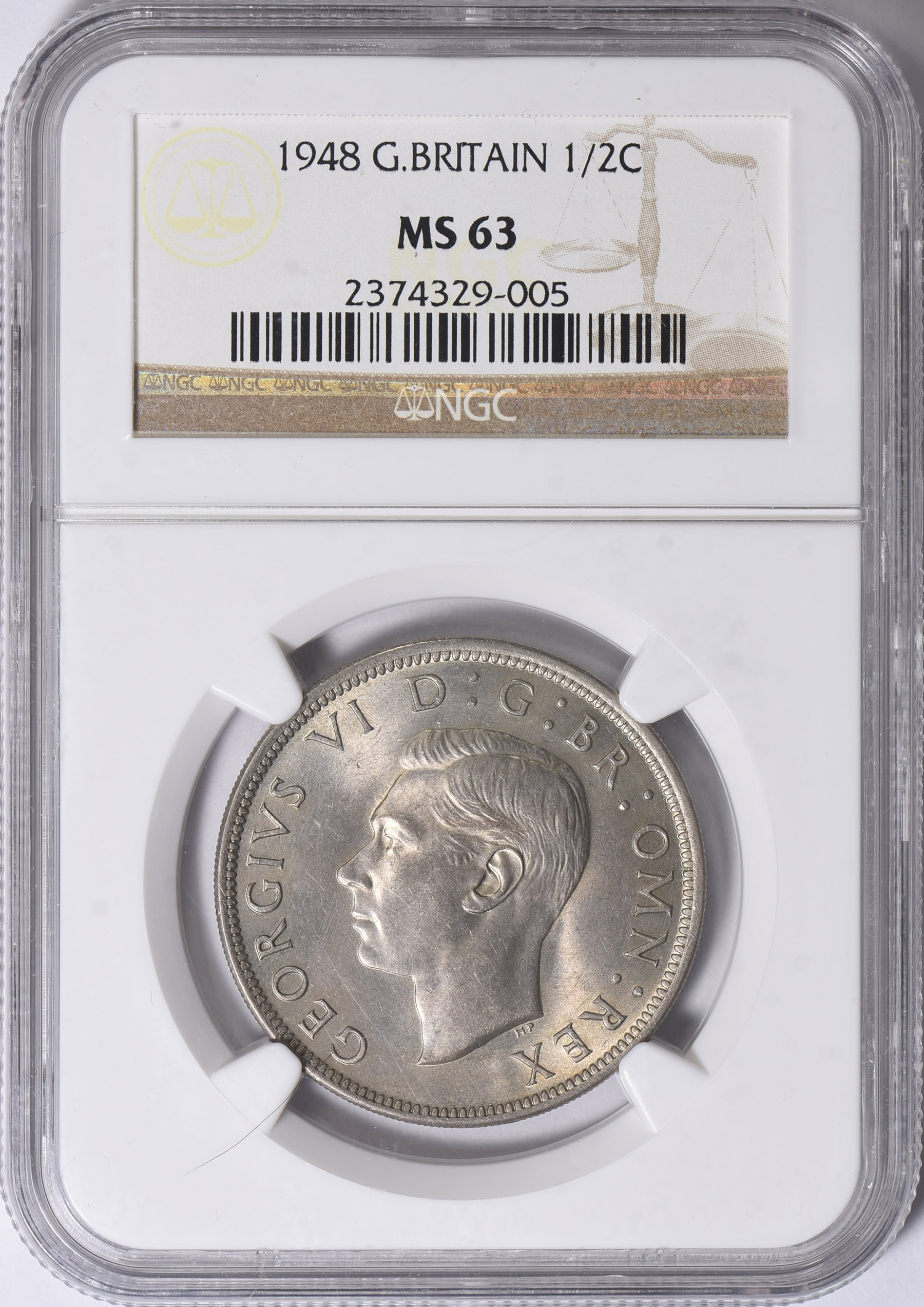Great Britain 1948 1/2 Crown KM-866 NGC MS-63 (Item 1761202 ...