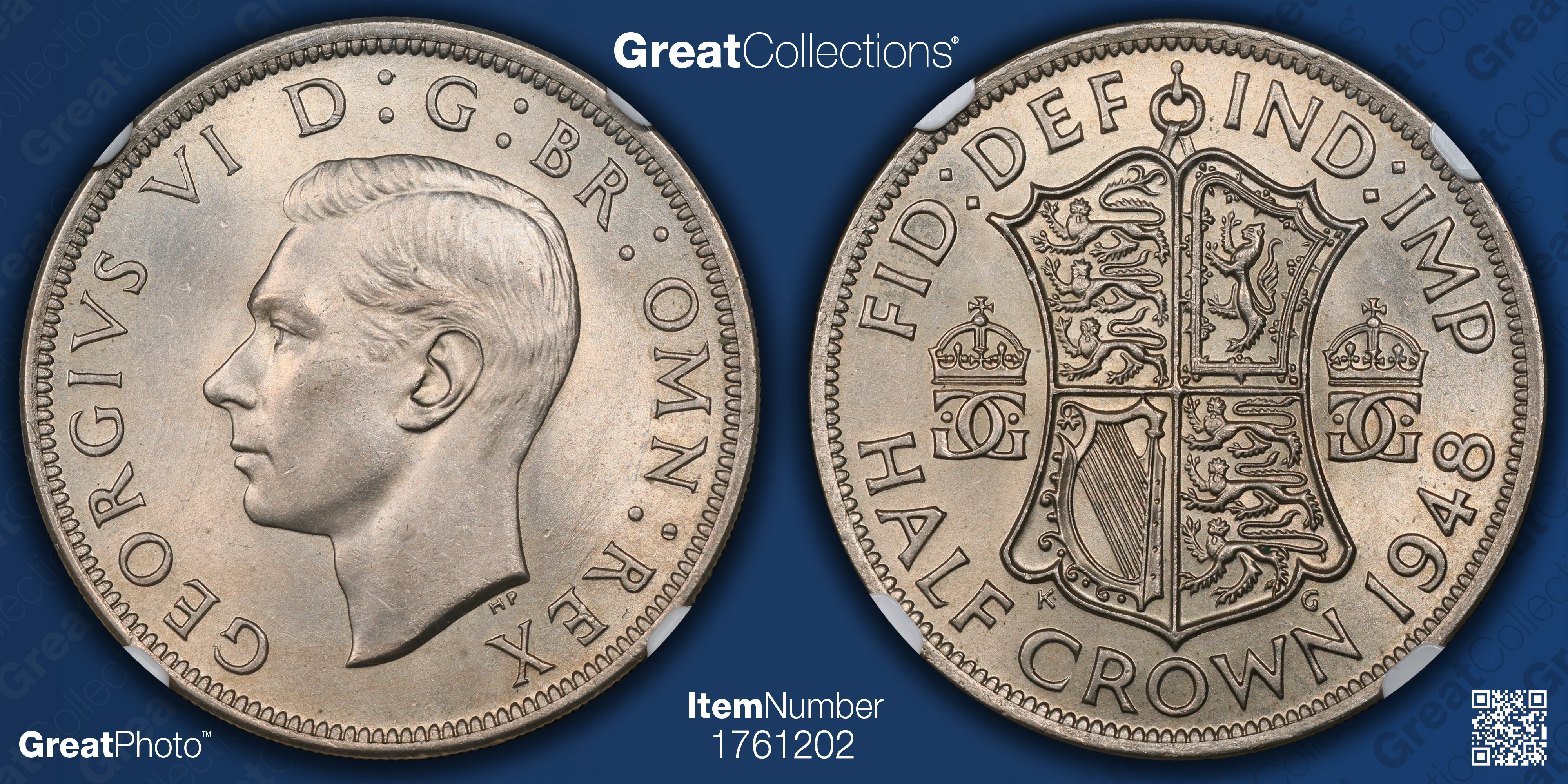 Great Britain 1948 1/2 Crown KM-866 NGC MS-63 (Item 1761202 ...