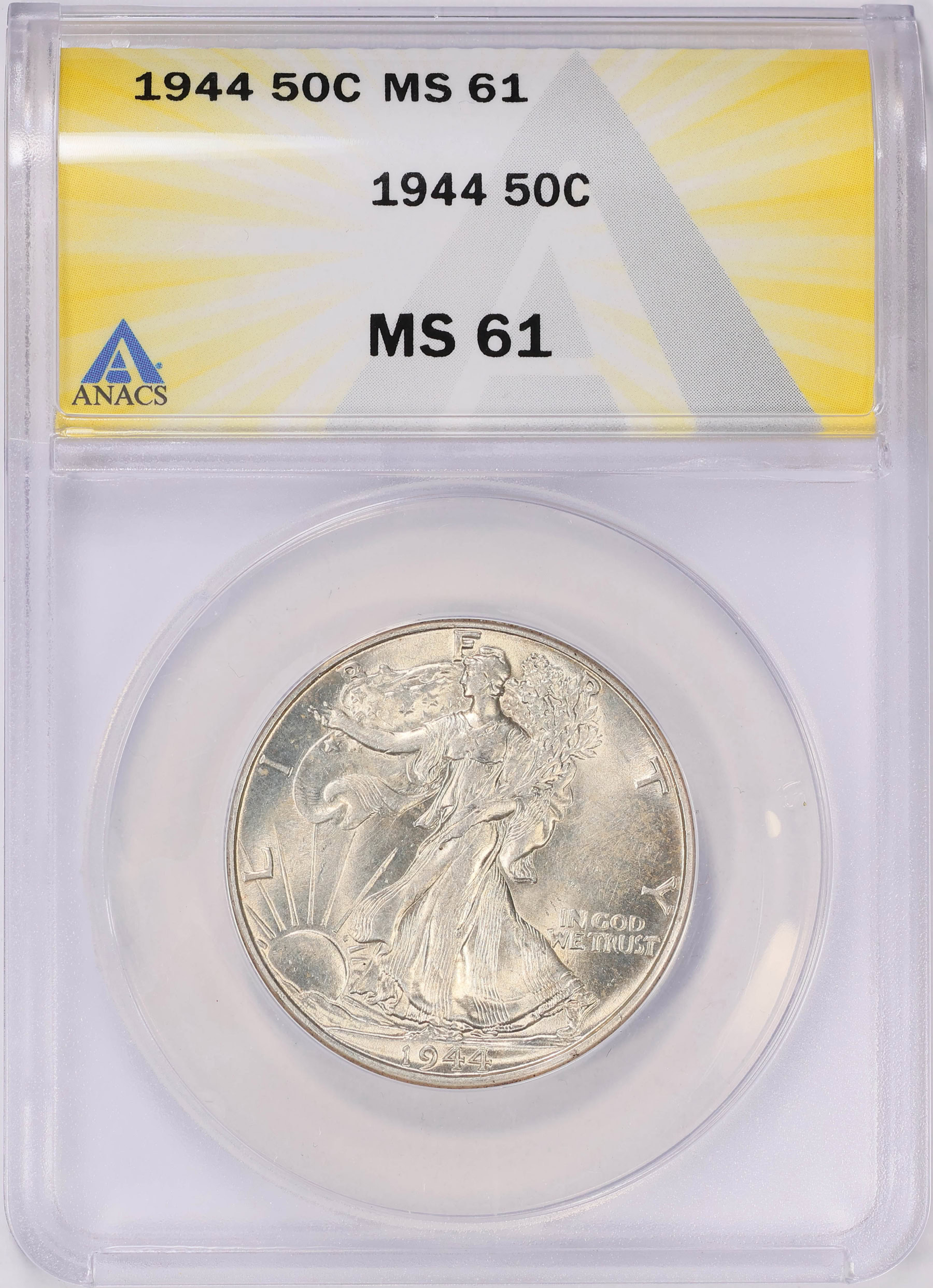 1944 Walking Liberty Half Dollar ANACS MS-61 (Item 1761277) | GreatCollections Coin Auctions