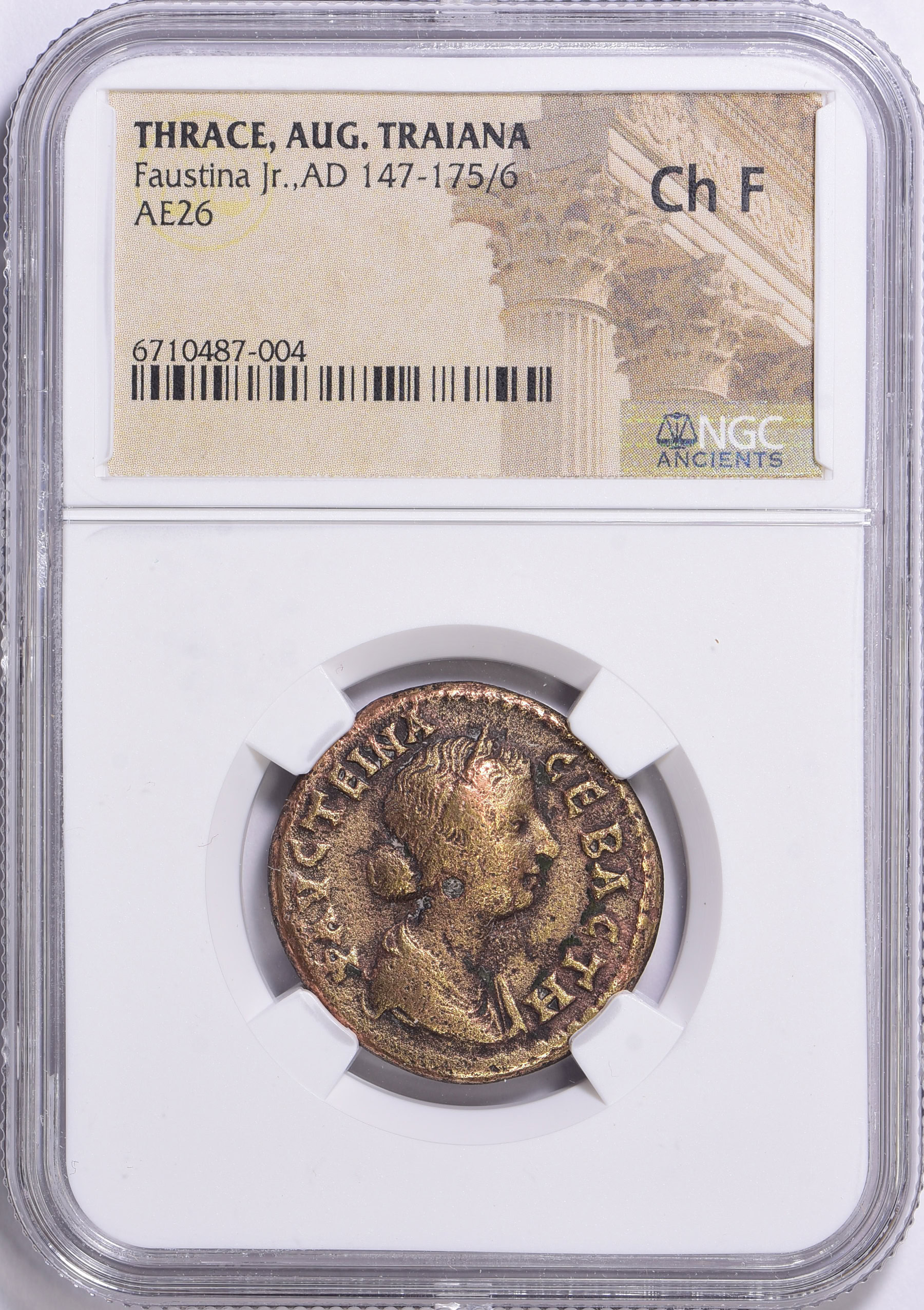 Ancient Roman Empire, Provincial Thrace. Faustina Jr. Augusta (A.D. 147 ...