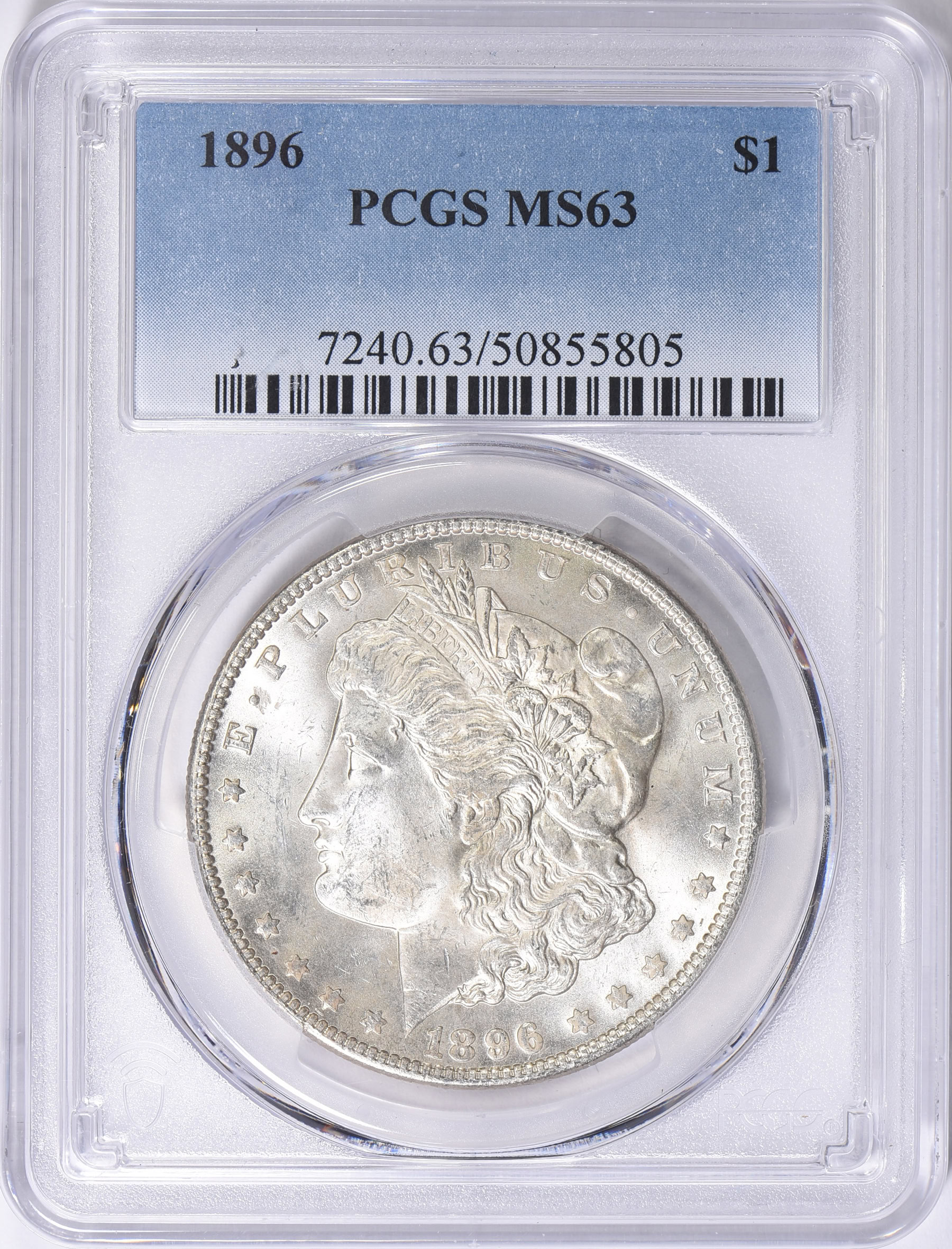1896 Morgan Silver Dollar PCGS MS-63 (Item 1761406) | GreatCollections ...