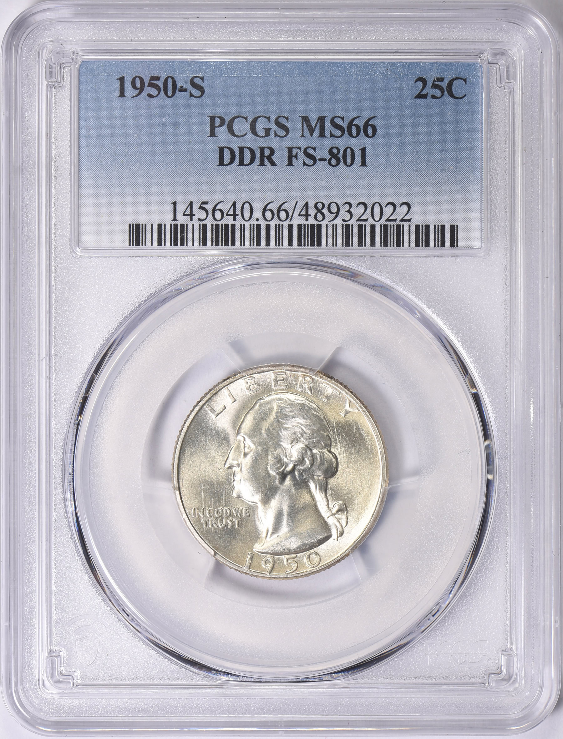 1950-S Washington Quarter Doubled Die Reverse FS-801 PCGS MS-66 (Item ...