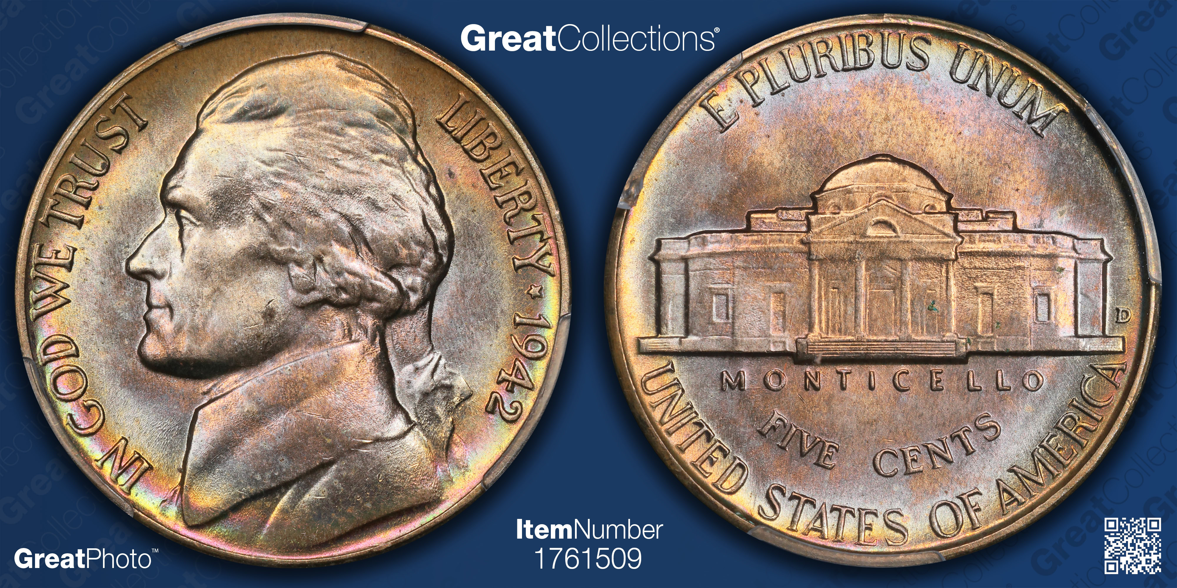 1942-D Jefferson Nickel Type 1 PCGS MS-65 FS (Toned) (Item 1761509 ...