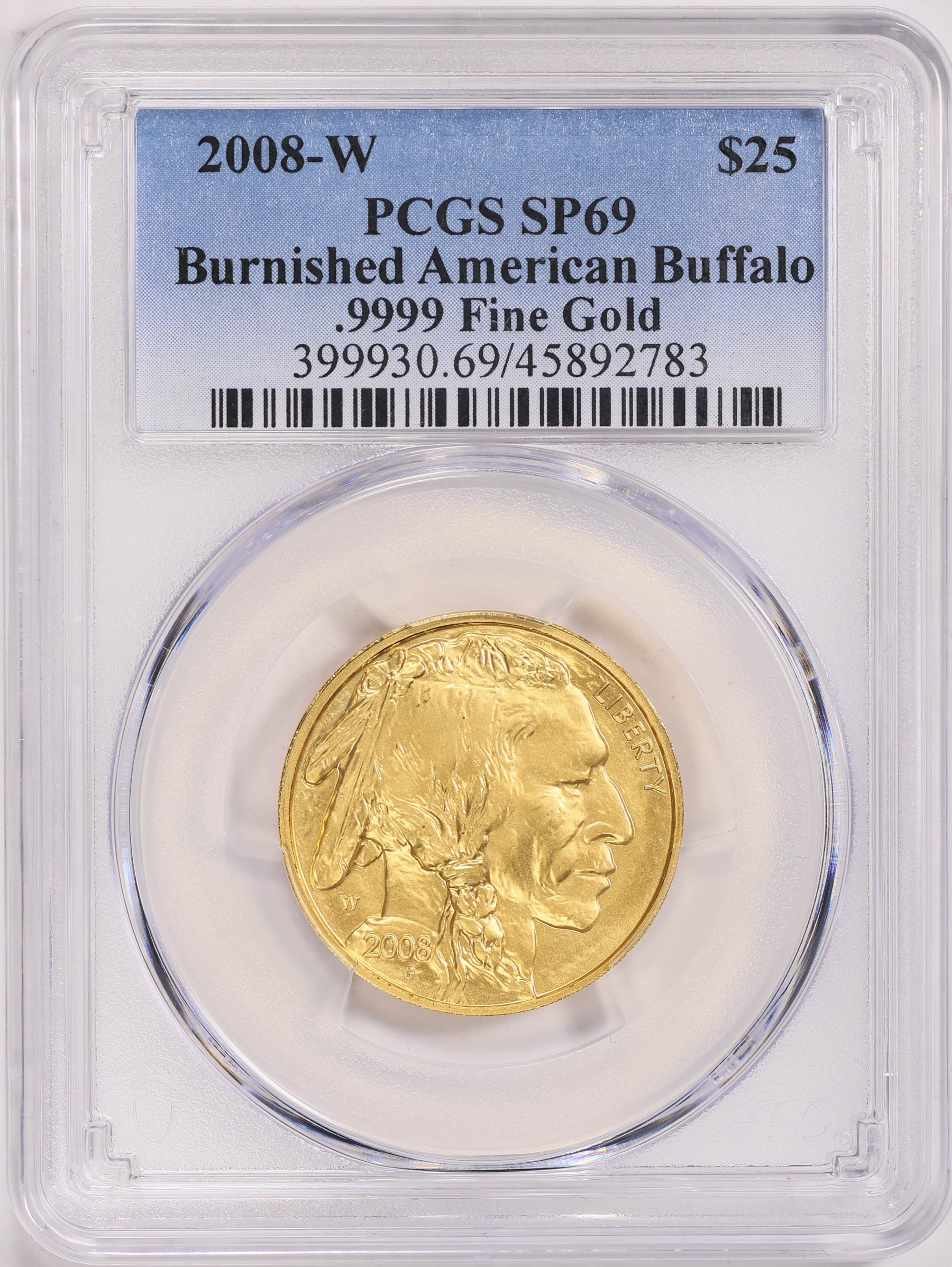2008-W $25 Half-Ounce Gold American Buffalo Burnished PCGS SP-69 (Item ...