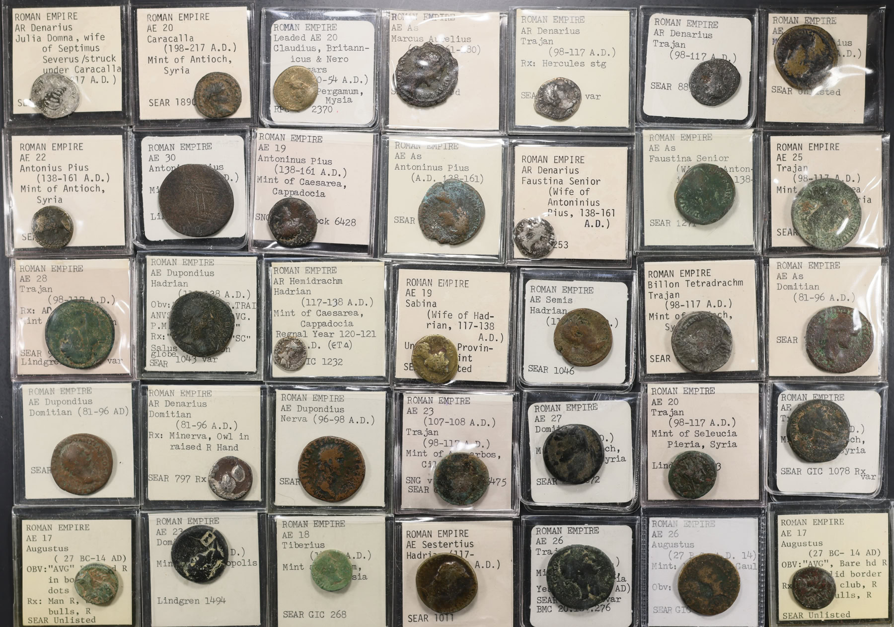 Ancient Roman Empire 1st-3rd Centuries A.D. Bronze and Silver Denarii ...