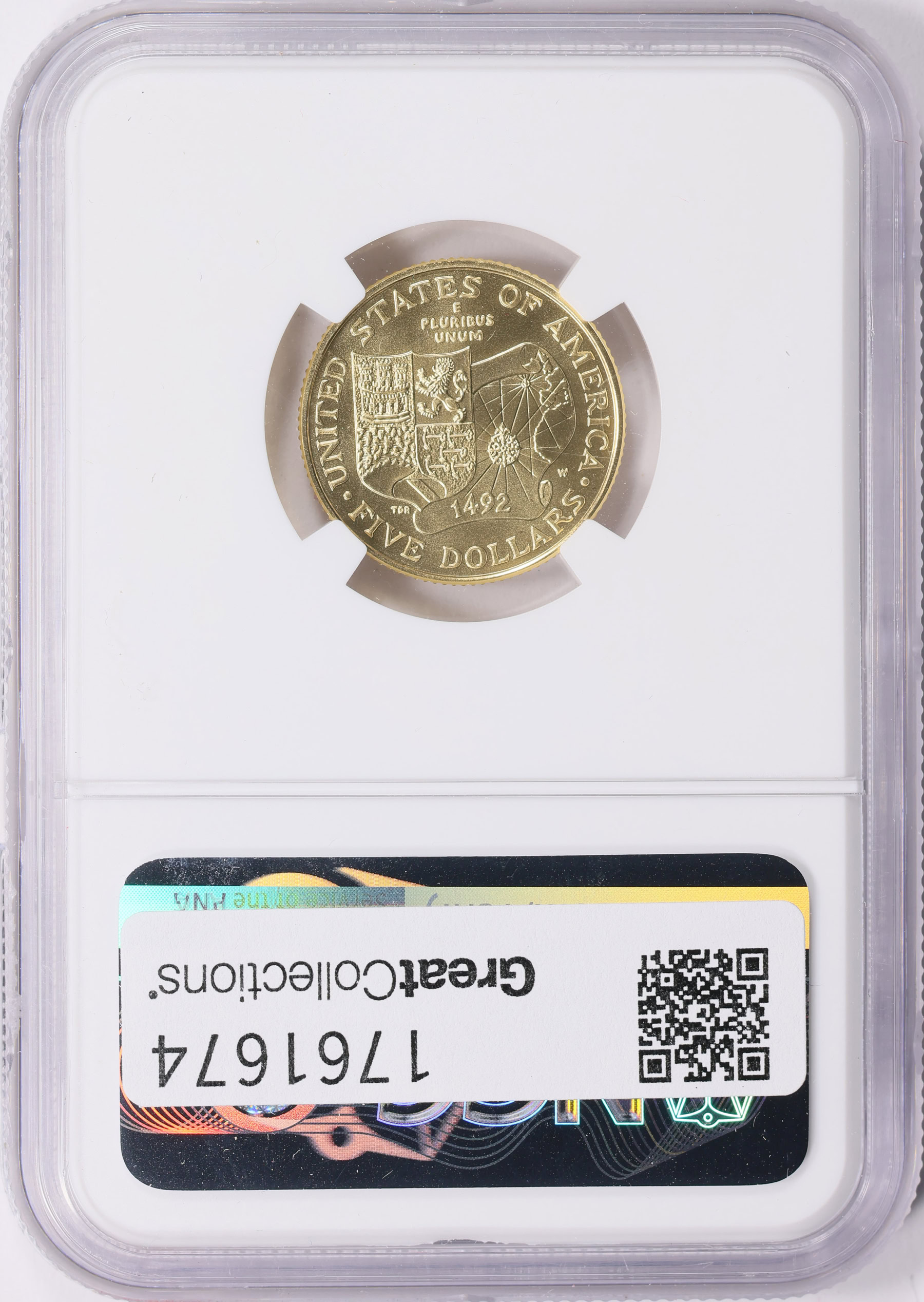 1992-W Christopher Columbus Quincentenary Gold $5 NGC MS-70 (Item ...
