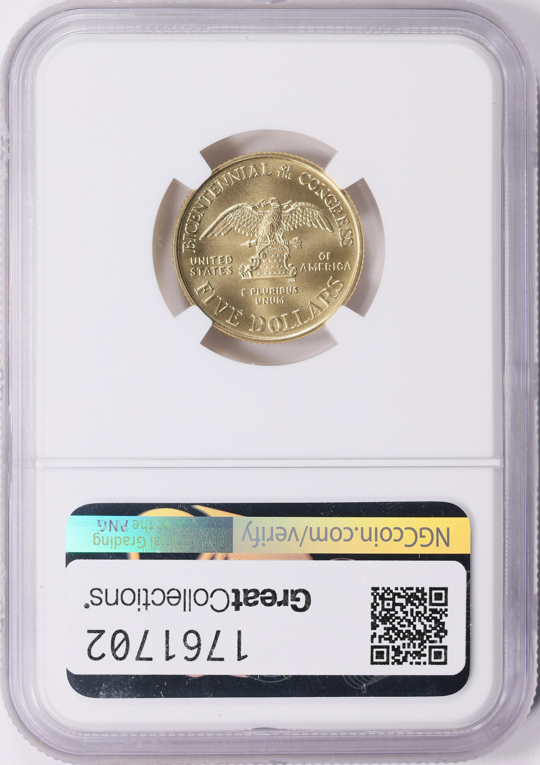 1989-W Congress Bicentennial Gold $5 NGC MS-70 (Item 1761702 ...