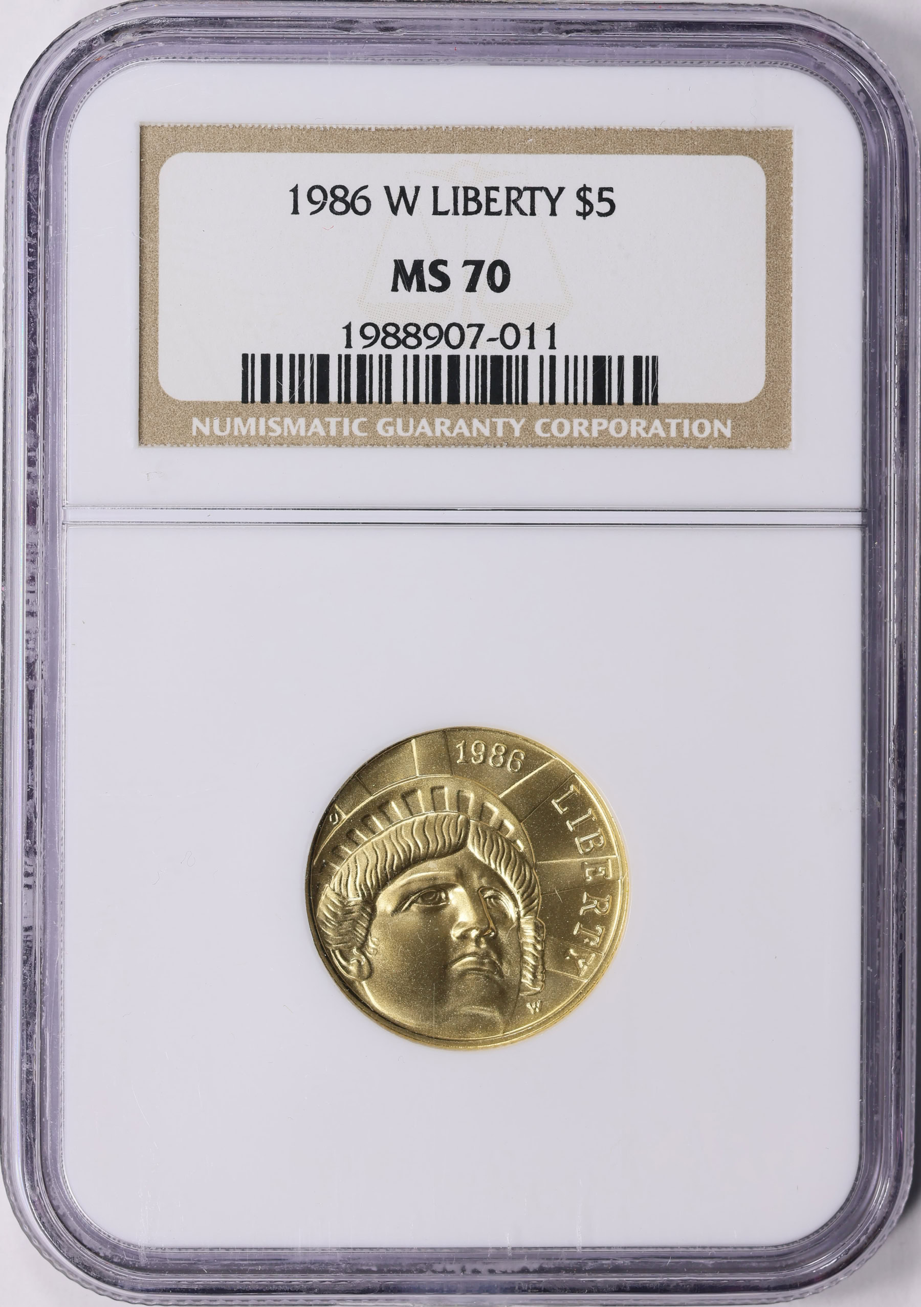 1986-W Statue of Liberty Centennial Gold $5 NGC MS-70 (Item 1761704 ...
