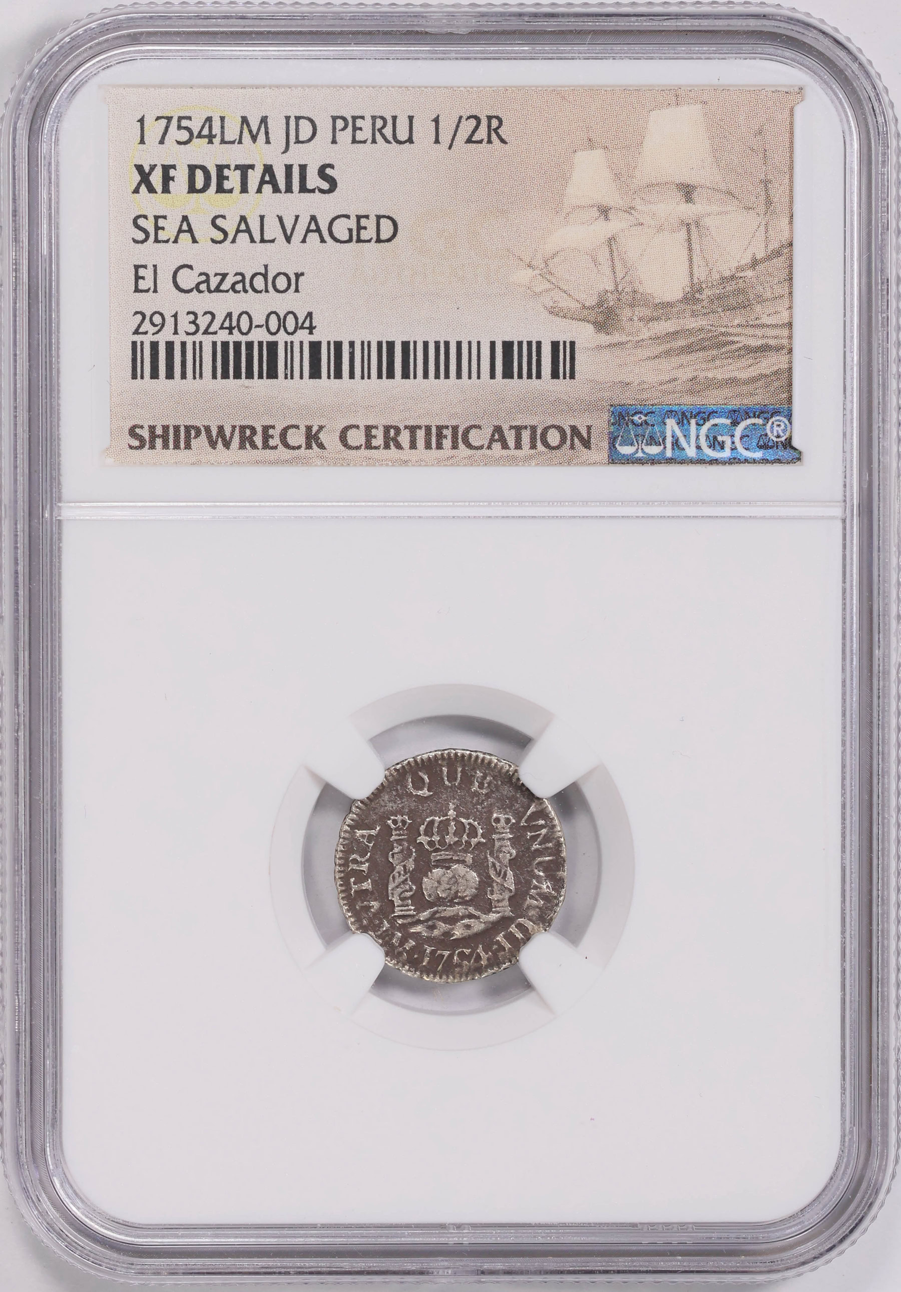 Peru 1754-LM JD Silver 1/2 Real KM-51 NGC XF Details (Item 1761720) | GreatCollections Coin Auctions