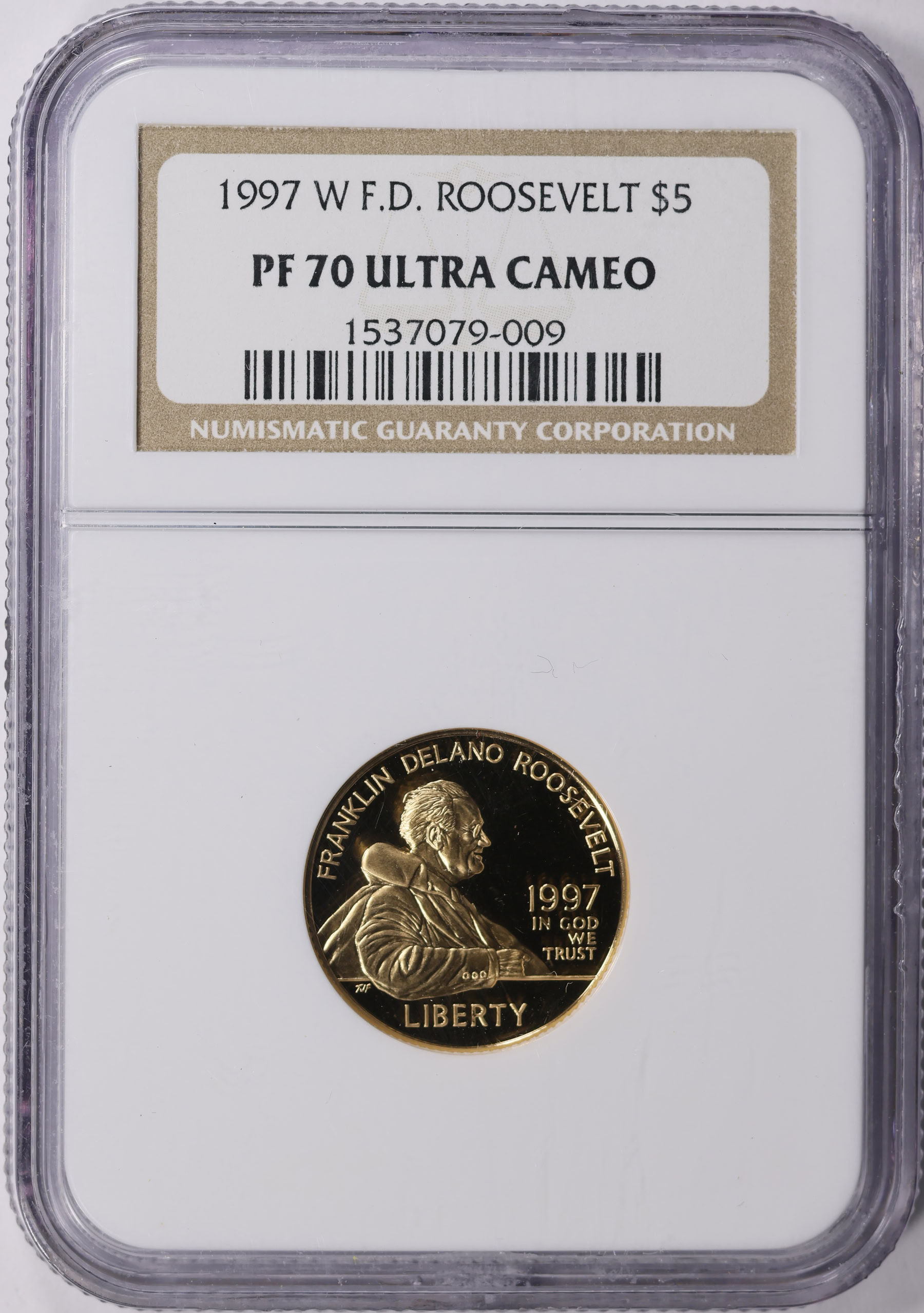 1997-W Franklin D. Roosevelt Gold $5 NGC Proof-70 UC (Item 1761788 ...