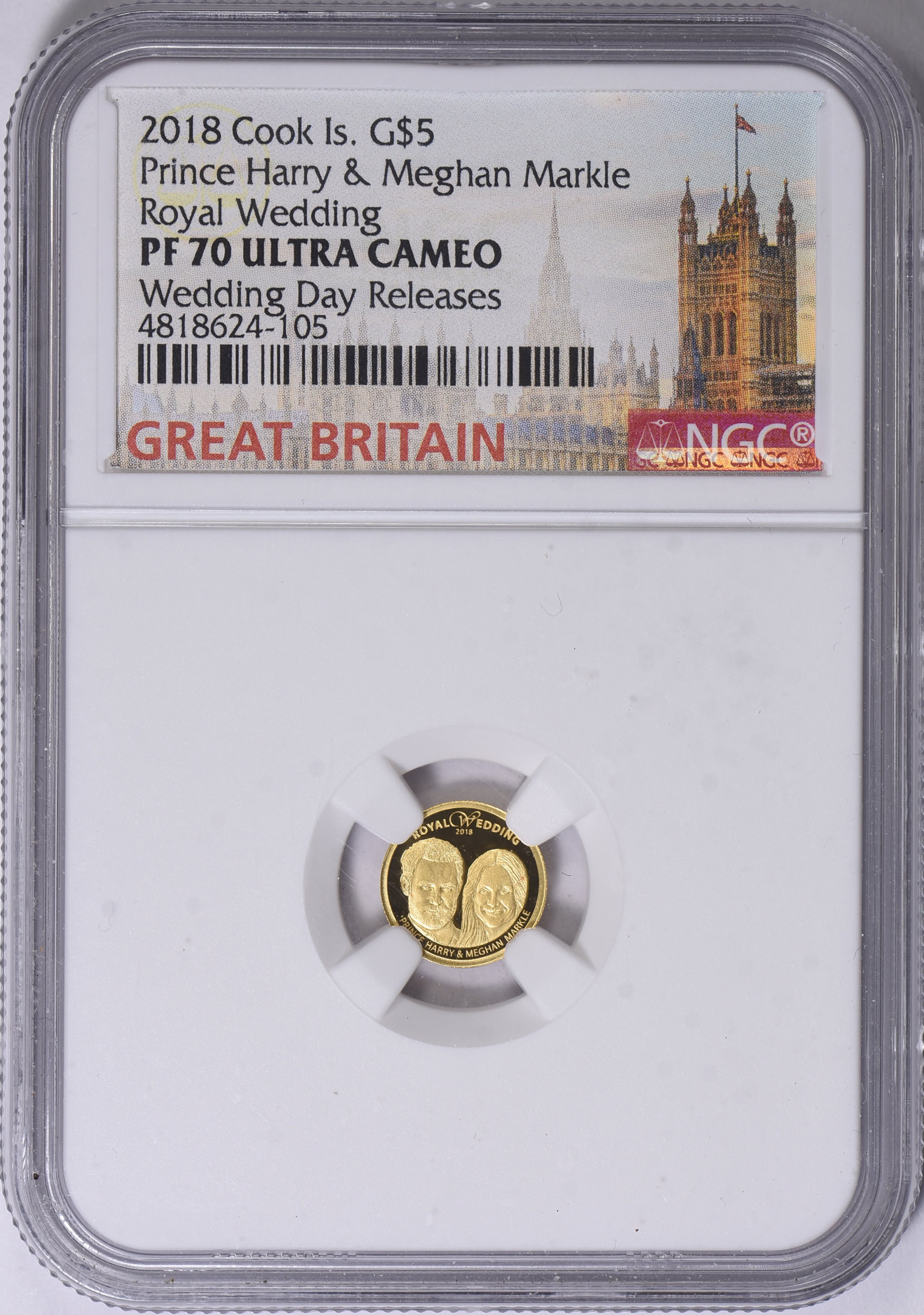 Cook Islands 2018 Gold $5 Prince Harry & Meghan Markle Royal Wedding ...