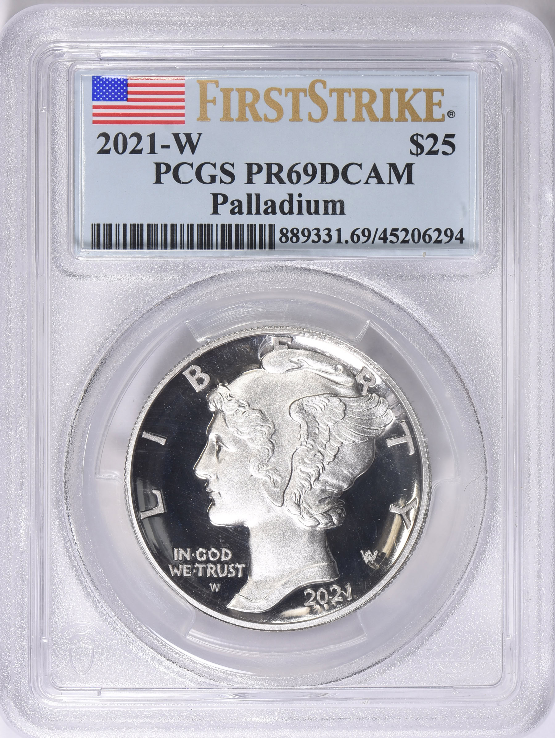 2021-W $25 American Liberty Palladium First Strike PCGS Proof-69 DCAM ...