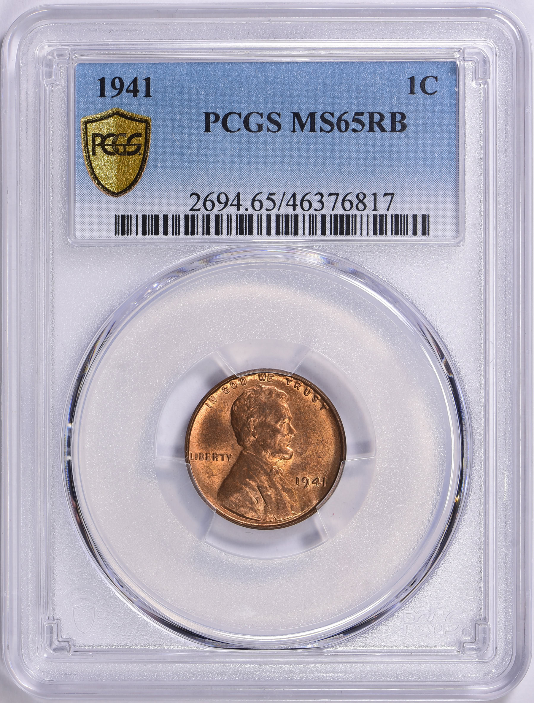 1941 Lincoln Cent PCGS MS-65 RB (Item 1762019) | GreatCollections Coin Auctions
