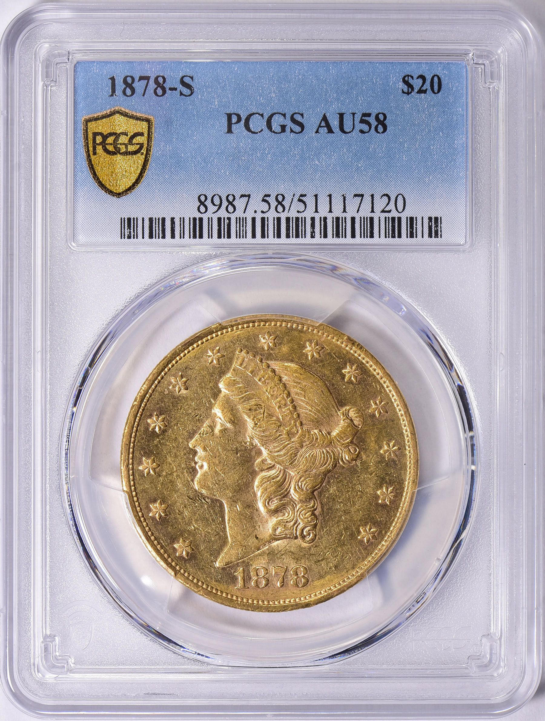 1878-S Liberty Gold Double Eagle PCGS AU-58 (Item 1762065) | GreatCollections Coin Auctions
