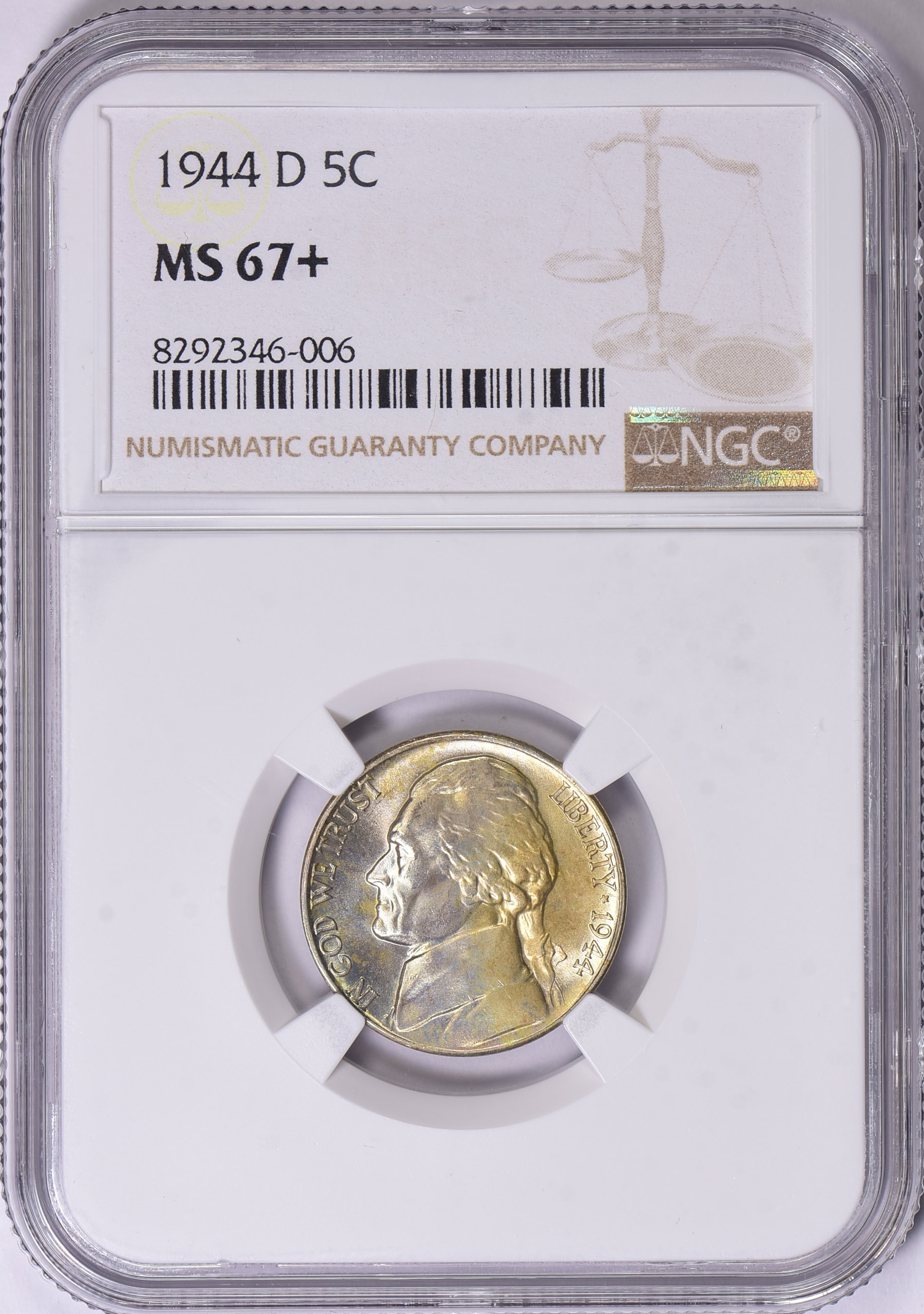 1944-D Jefferson Nickel NGC MS-67+ (Item 1762090) | GreatCollections Coin Auctions