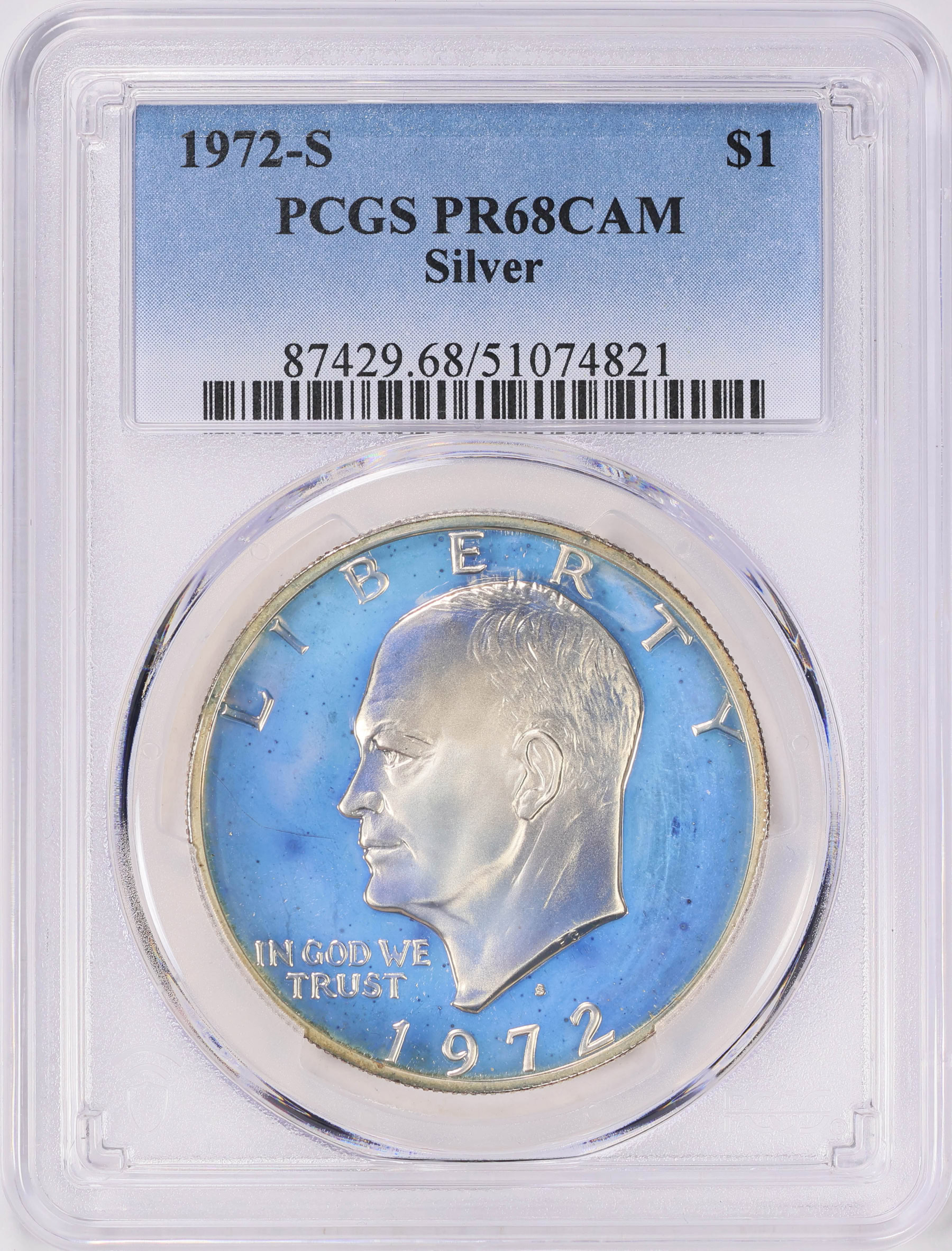 1972-S Eisenhower Dollar Silver PCGS Proof-68 CAMEO (Item 1762125) | GreatCollections Coin Auctions