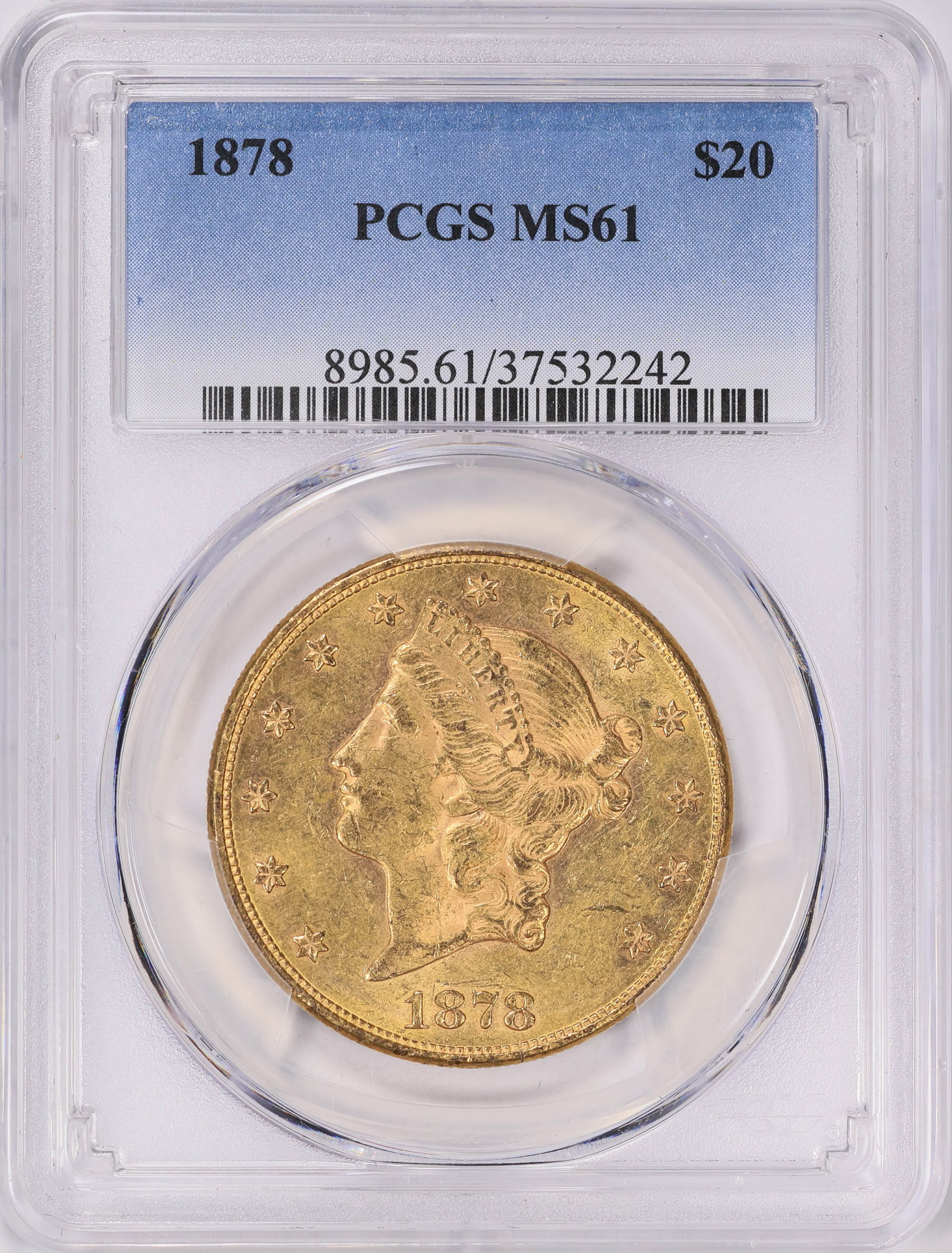 1878 Liberty Gold Double Eagle PCGS MS-61 (Item 1762182) | GreatCollections Coin Auctions