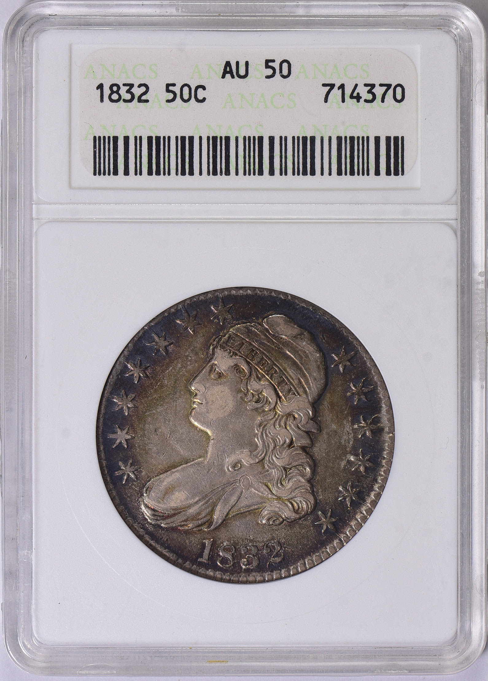 1832 Capped Bust Half Dollar ANACS AU-50 OH (Toned) (Item 1762202 ...