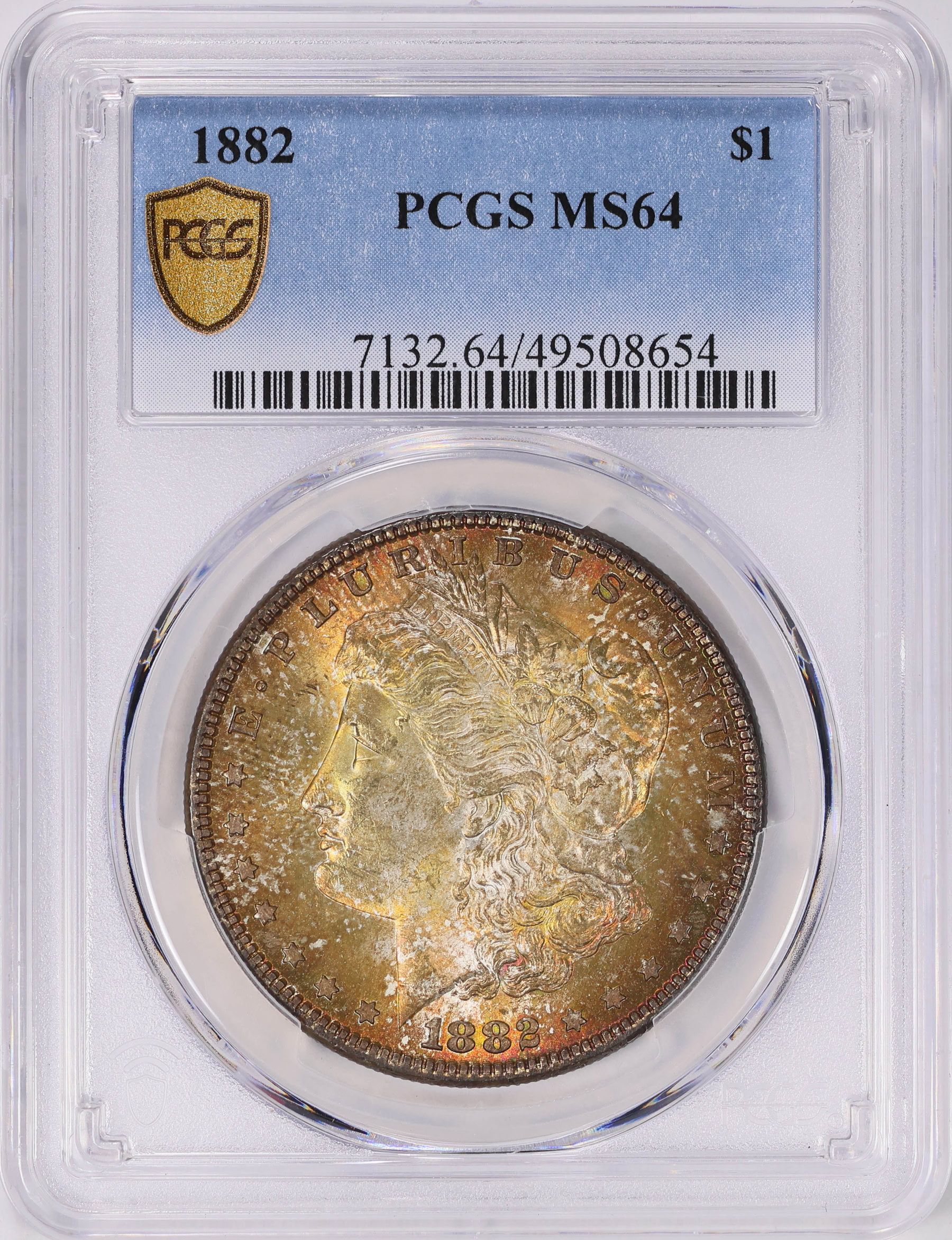 1882 Morgan Silver Dollar PCGS MS-64 (Toned) (Item 1762234) | GreatCollections Coin Auctions