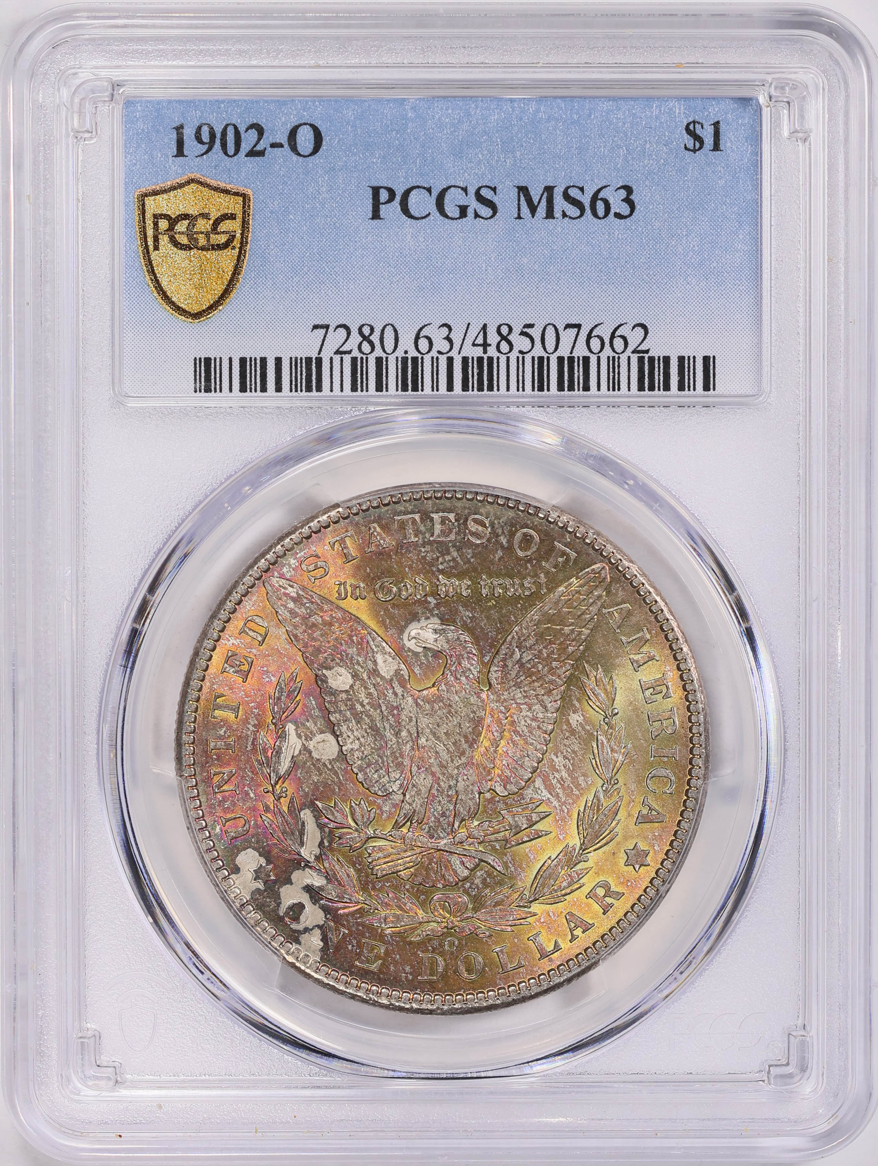 1902-O Morgan Silver Dollar PCGS MS-63 (Toned) (Item 1762236) | GreatCollections Coin Auctions