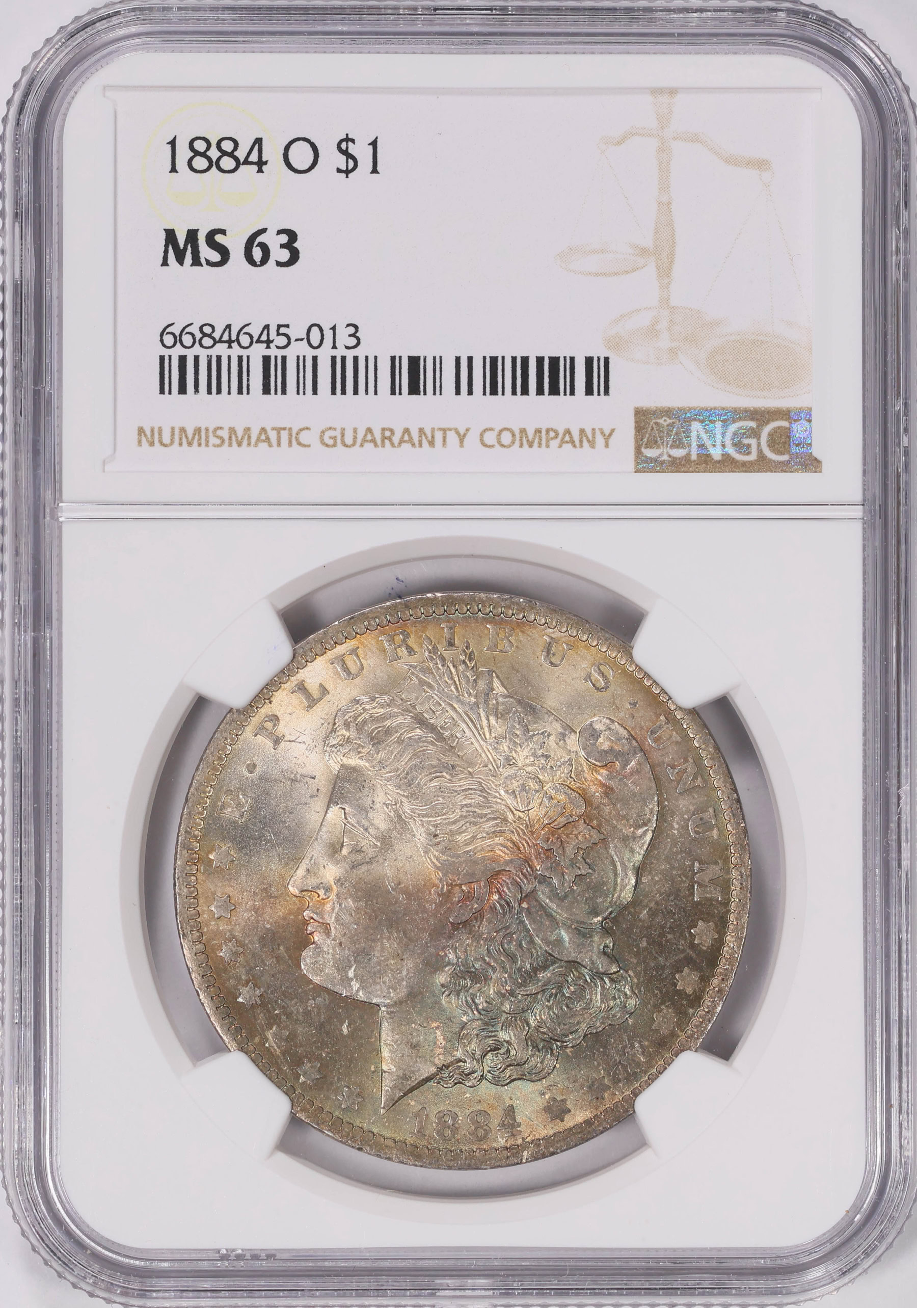 1884-O Morgan Silver Dollar NGC MS-63 (Toned) (Item 1762238) | GreatCollections Coin Auctions