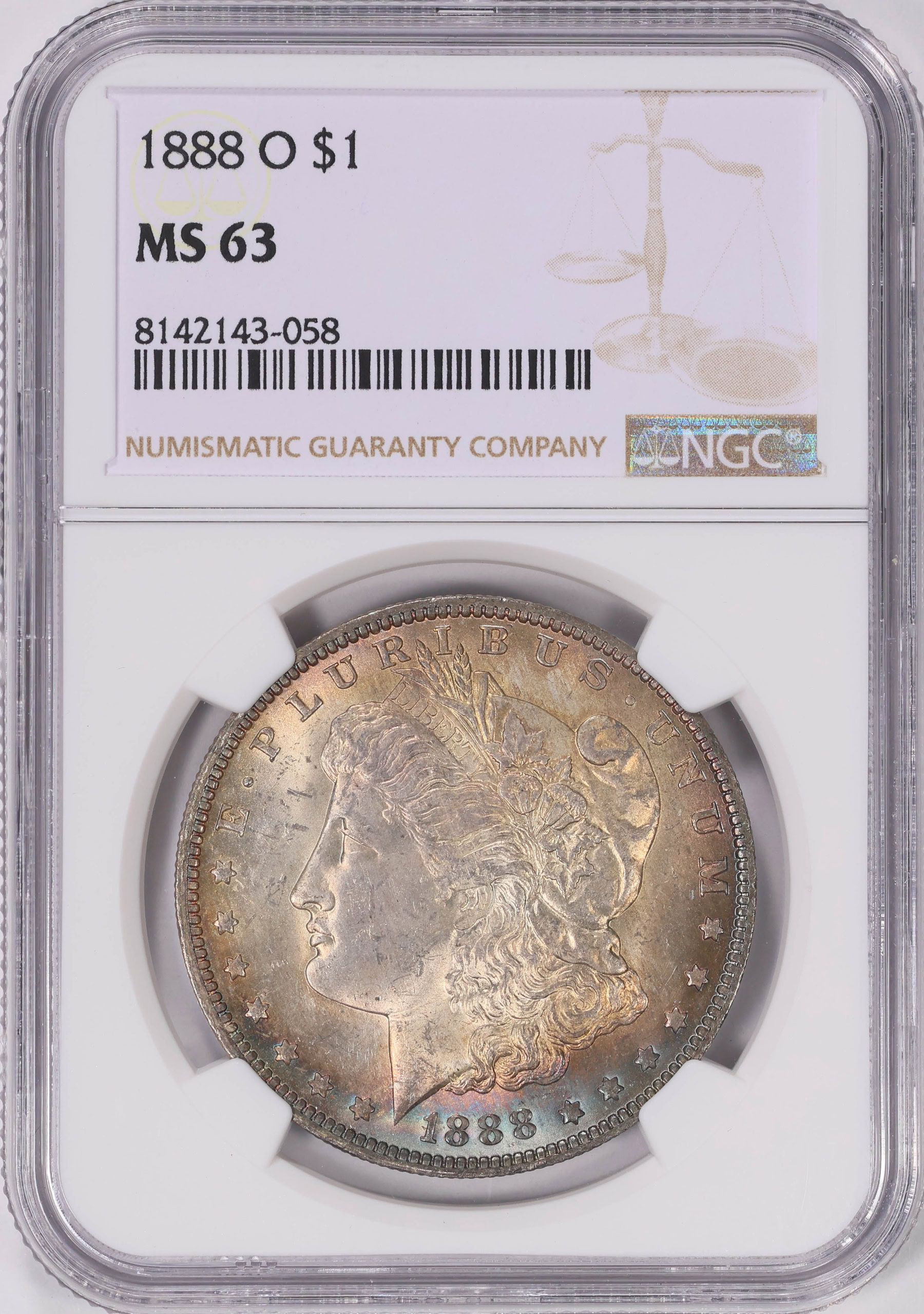 1888-O Morgan Silver Dollar NGC MS-63 (Toned) (Item 1762239) | GreatCollections Coin Auctions