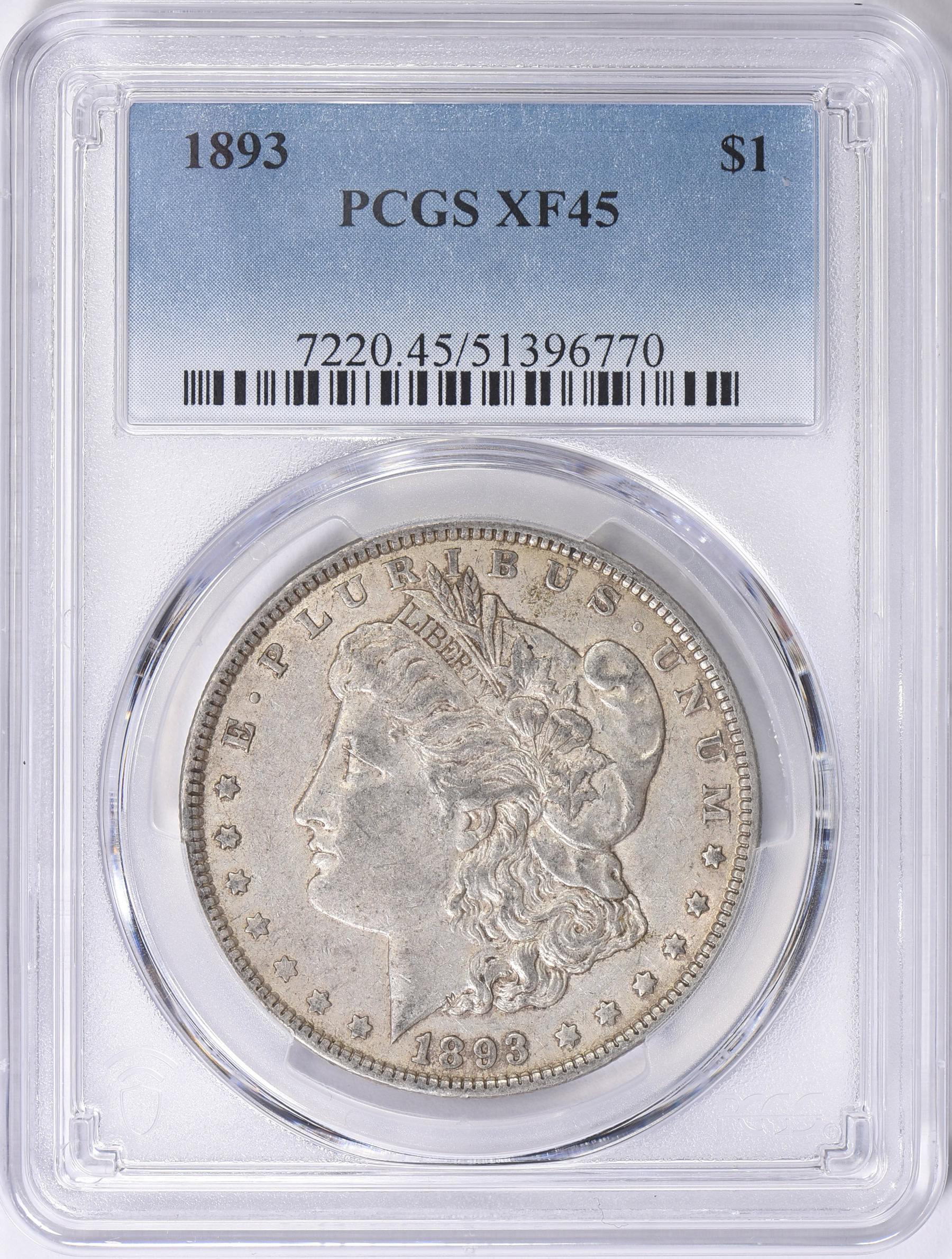 1893 Morgan Silver Dollar PCGS XF-45 (Item 1762347) | GreatCollections Coin Auctions