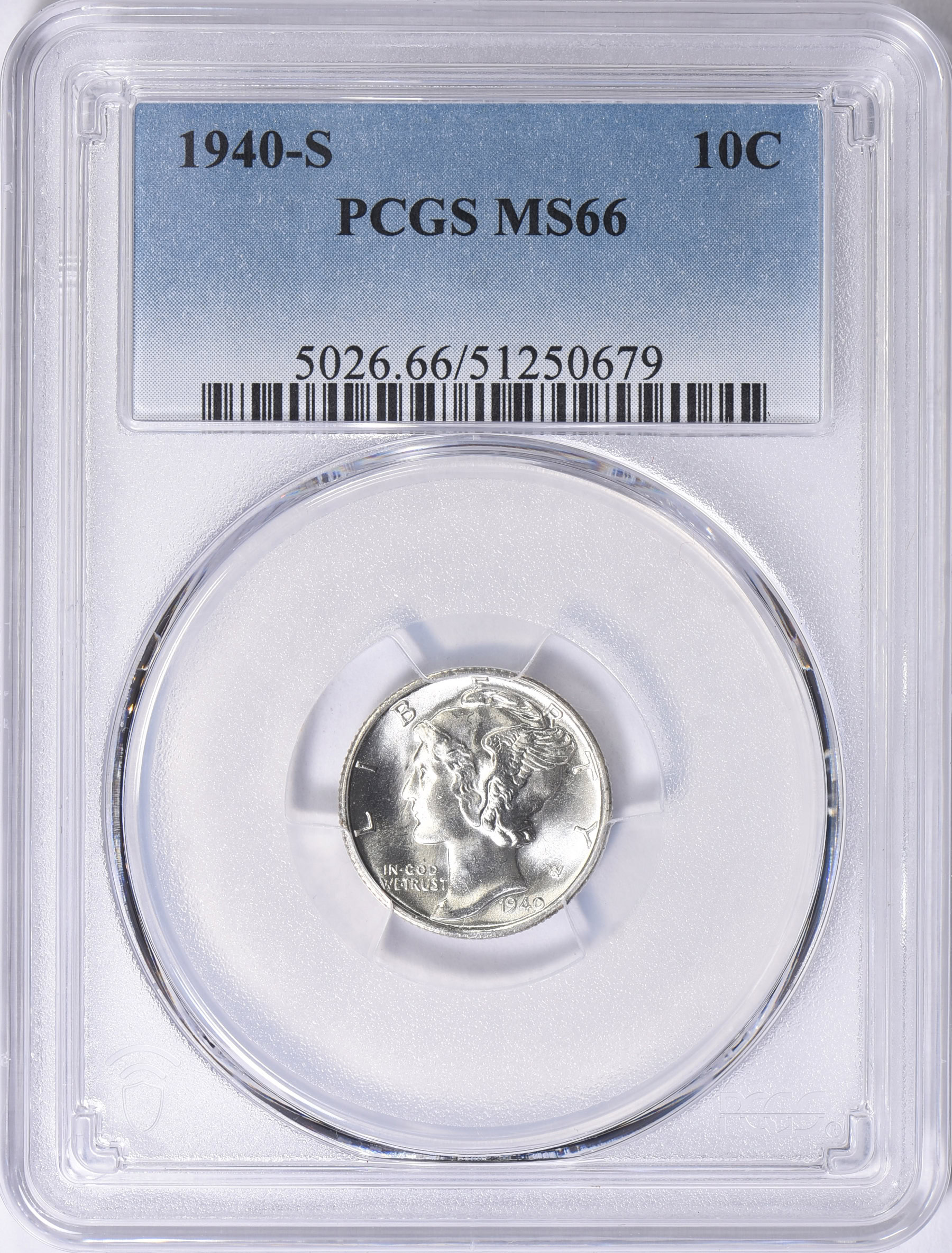 1940-S Mercury Dime PCGS MS-66 (Item 1762418) | GreatCollections Coin Auctions