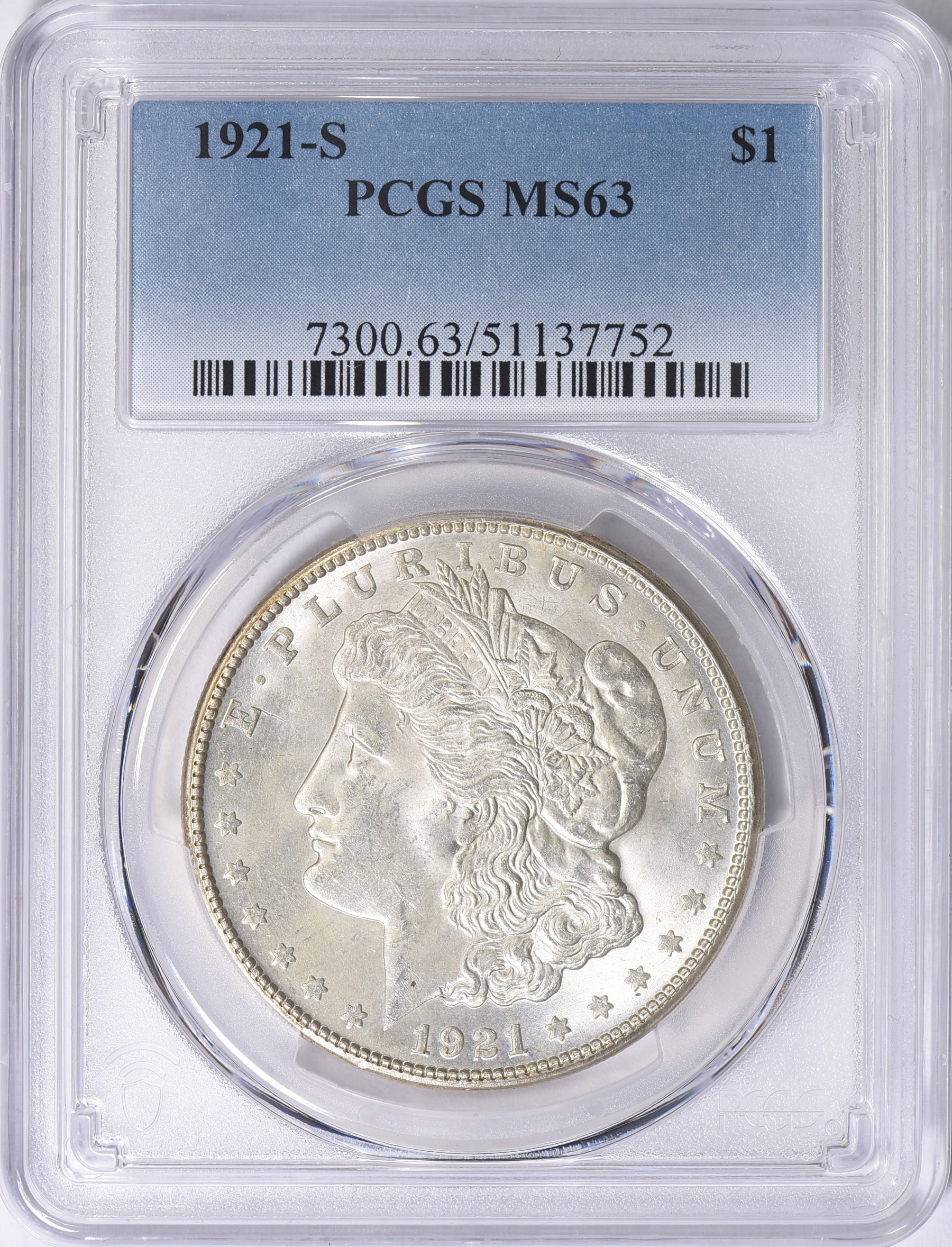1921-S Morgan Silver Dollar PCGS MS-63 (Item 1762426) | GreatCollections Coin Auctions