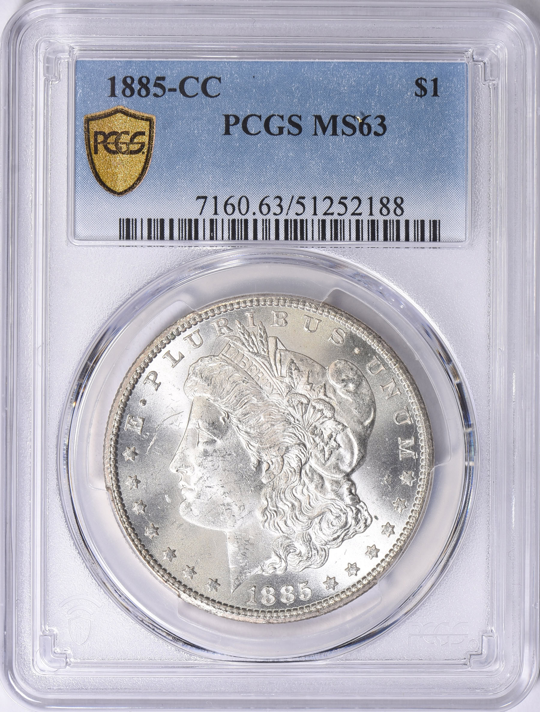 1885-CC Morgan Silver Dollar PCGS MS-63 (Item 1762436) | GreatCollections Coin Auctions