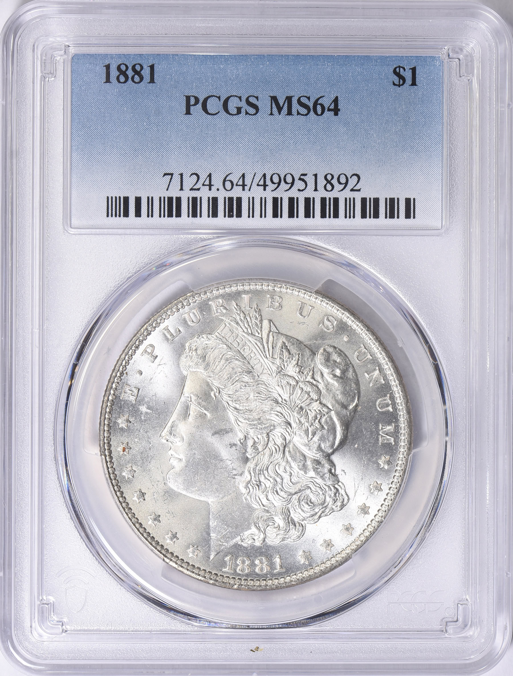 1881 Morgan Silver Dollar PCGS MS-64 (Item 1762451) | GreatCollections Coin Auctions