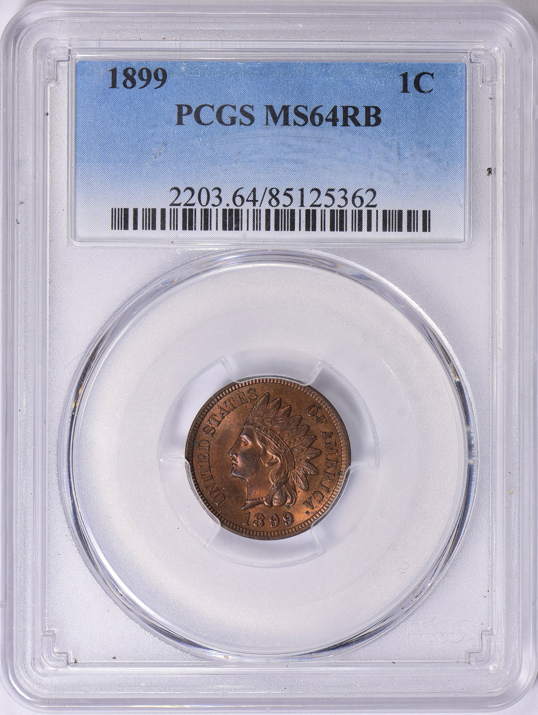 1899 Indian Cent PCGS MS-64 RB (Item 1762483) | GreatCollections Coin Auctions
