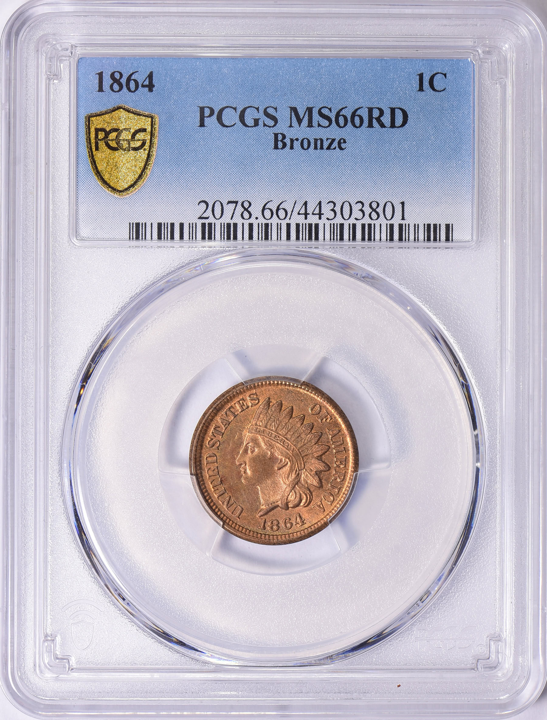 1864 Indian Cent Bronze PCGS MS-66 RD (Item 1762490) | GreatCollections Coin Auctions