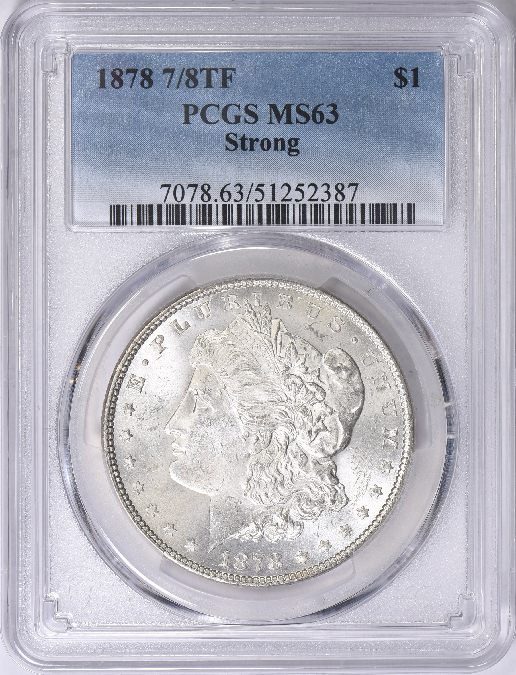 1878 Morgan Silver Dollar 7/8 Tailfeathers, Strong PCGS MS-63 (Item 1762500) | GreatCollections ...