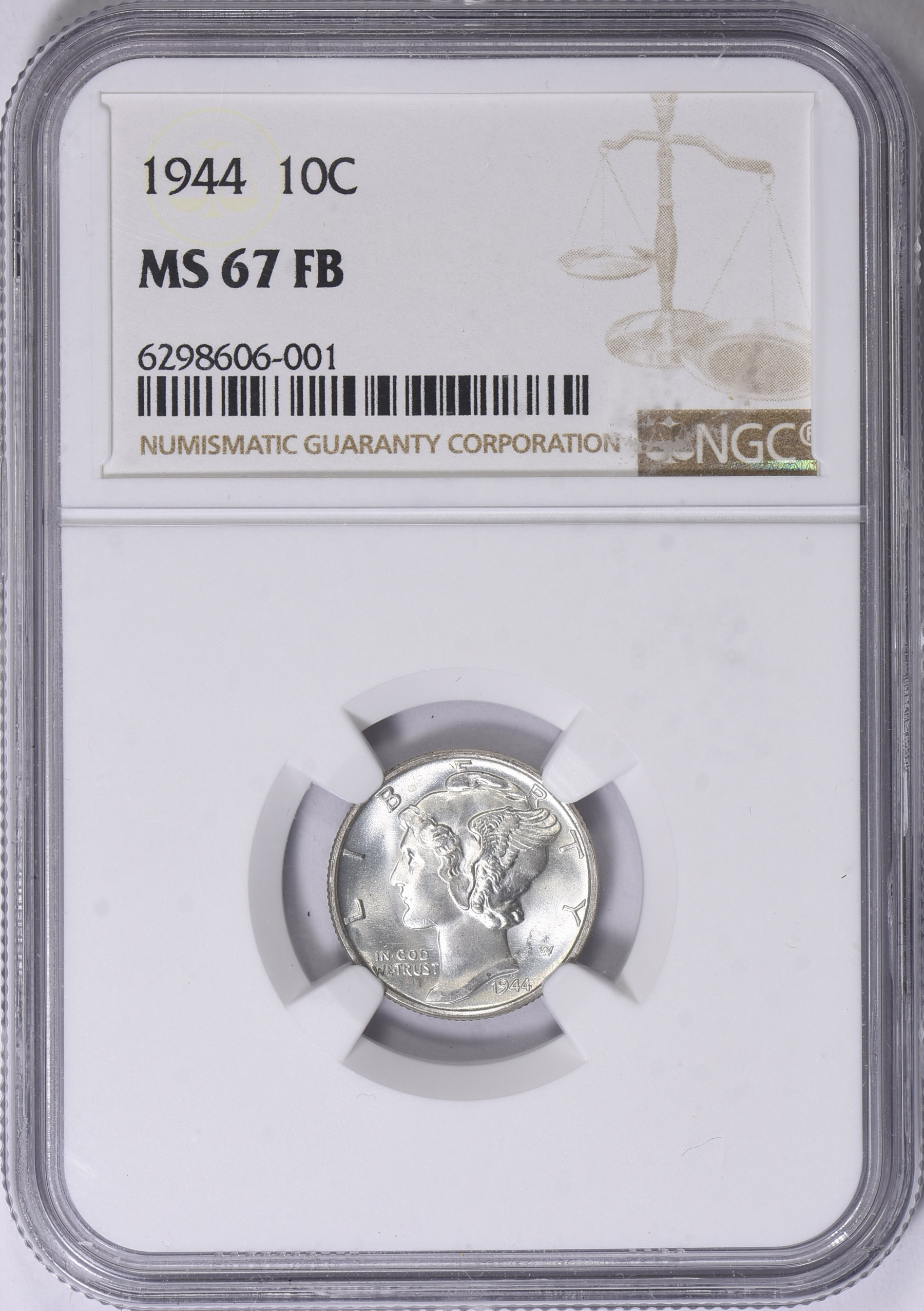1944 Mercury Dime NGC MS-67 FB (Item 1762535) | GreatCollections Coin Auctions