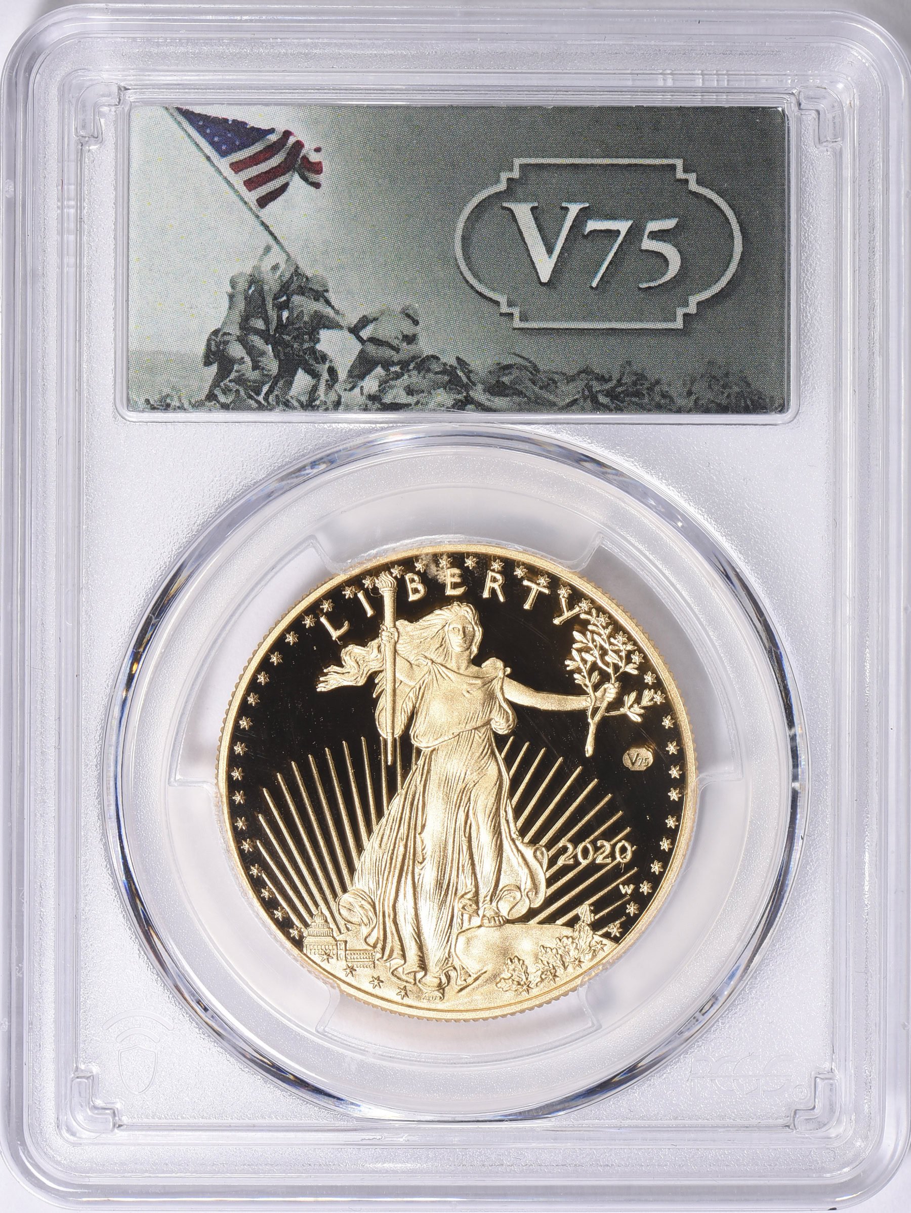 2020-W $50 One-Ounce Gold American Eagle V75 Privy 1 of 1945 Struck ...