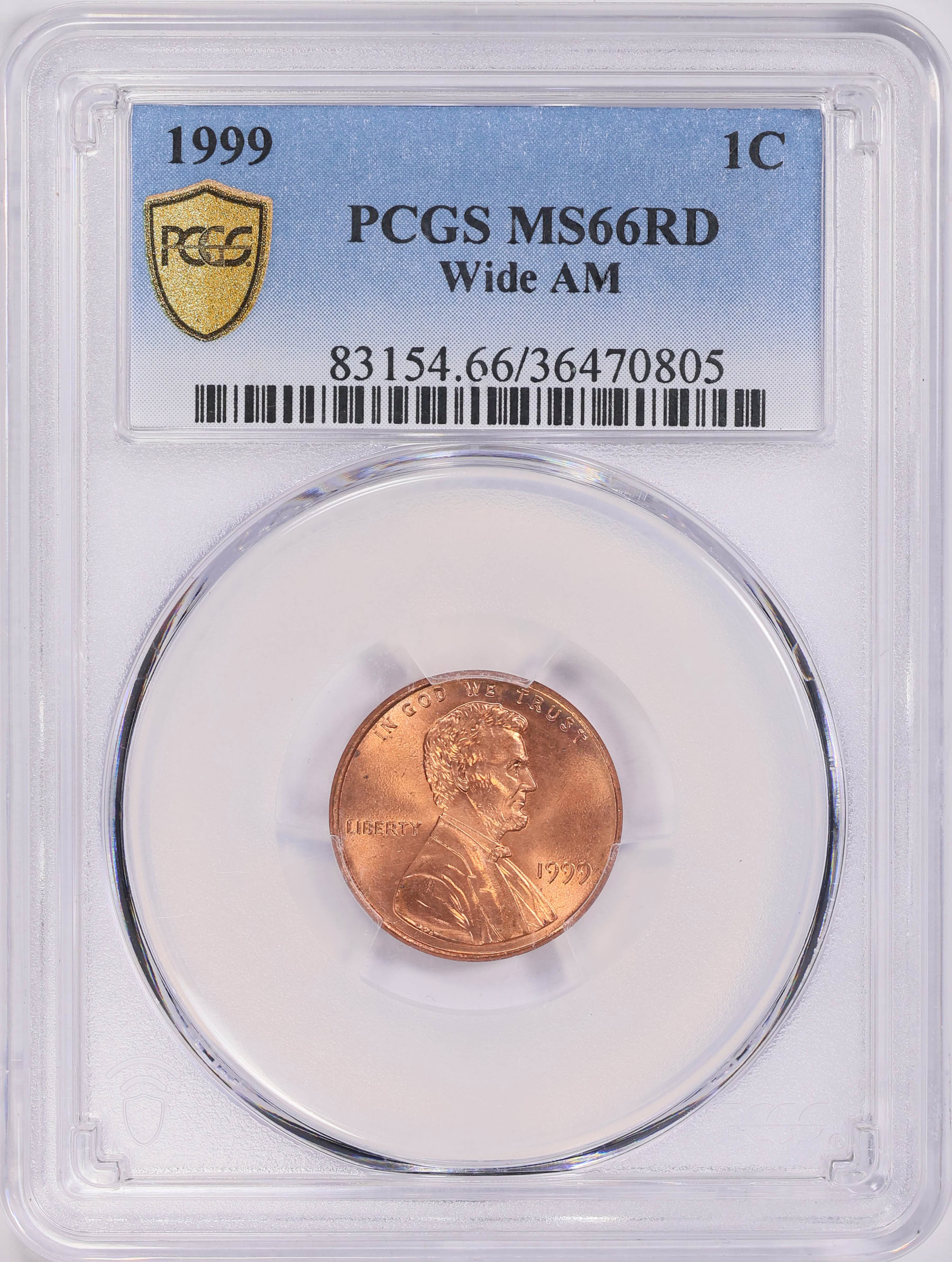 1999 Lincoln Cent Wide AM PCGS MS-66 RD (Item 1762552 ...