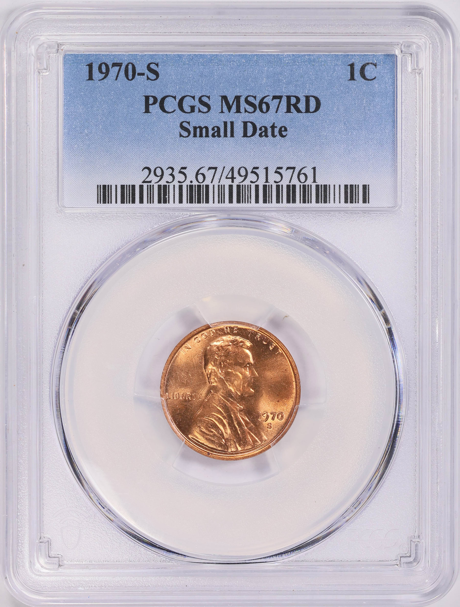 1970-S Lincoln Cent Small Date PCGS MS-67 RD (Item 1762559 ...
