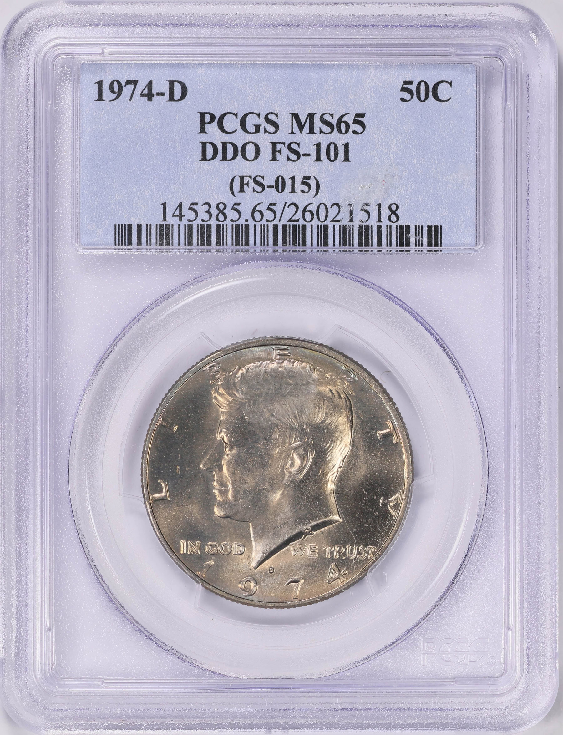 1974-D Kennedy Half Dollar Doubled Die Obverse FS-101 (FS-015) PCGS MS-65 (Toned) (Item 1762561 ...