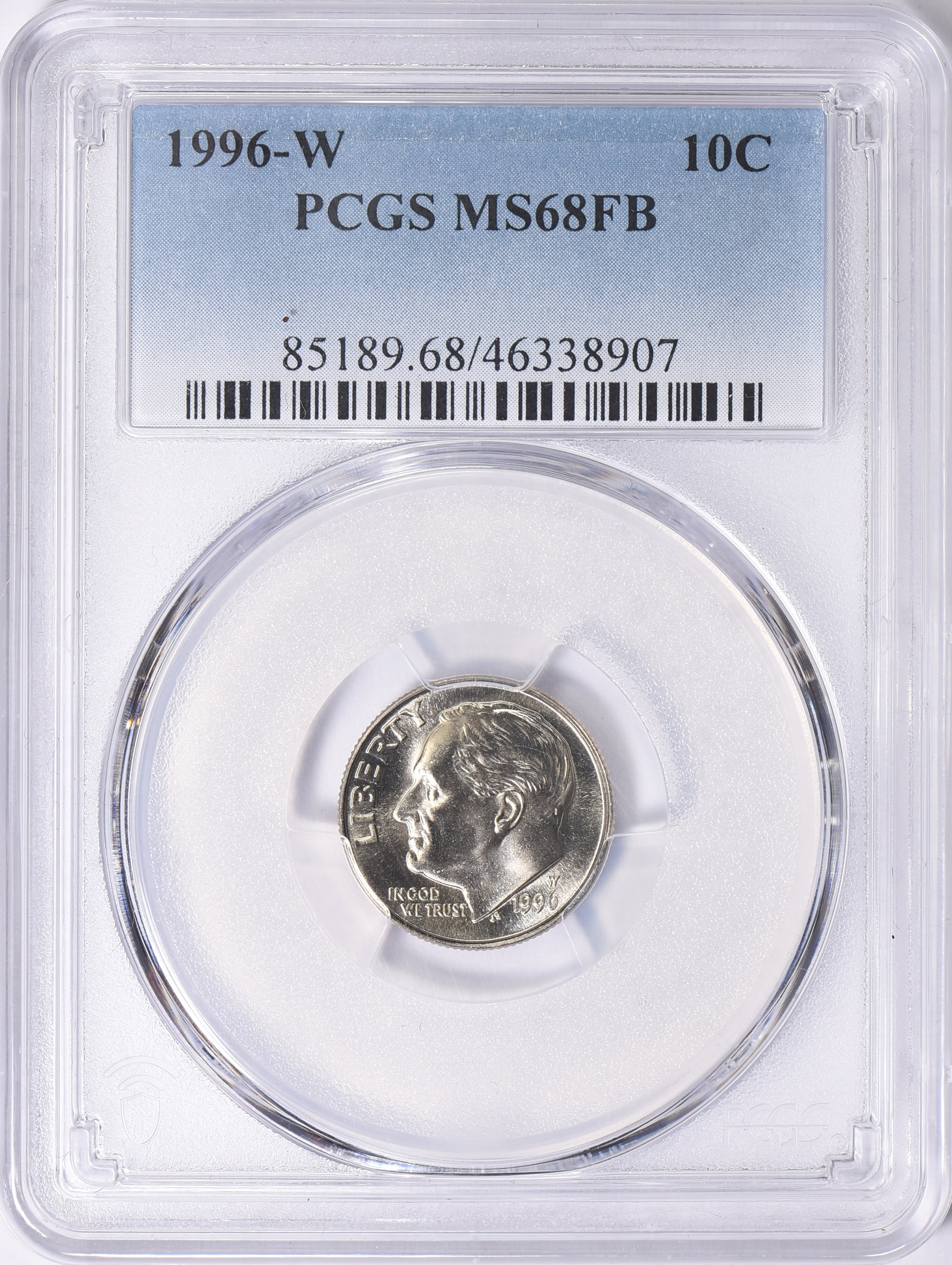 1996-W Roosevelt Dime PCGS MS-68 FB (Item 1762567) | GreatCollections Coin Auctions