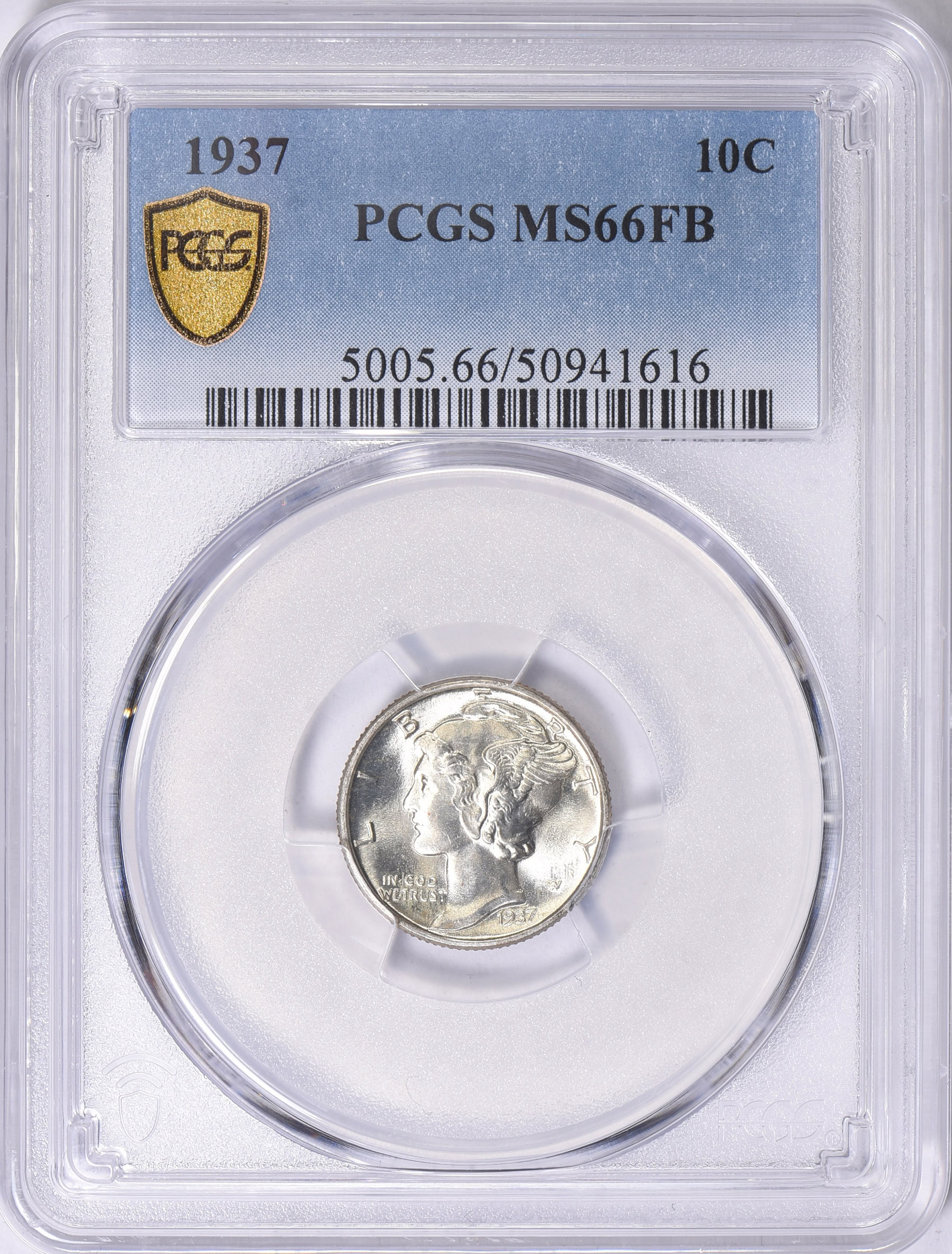 1937 Mercury Dime PCGS MS-66 FB (Item 1762577) | GreatCollections Coin Auctions
