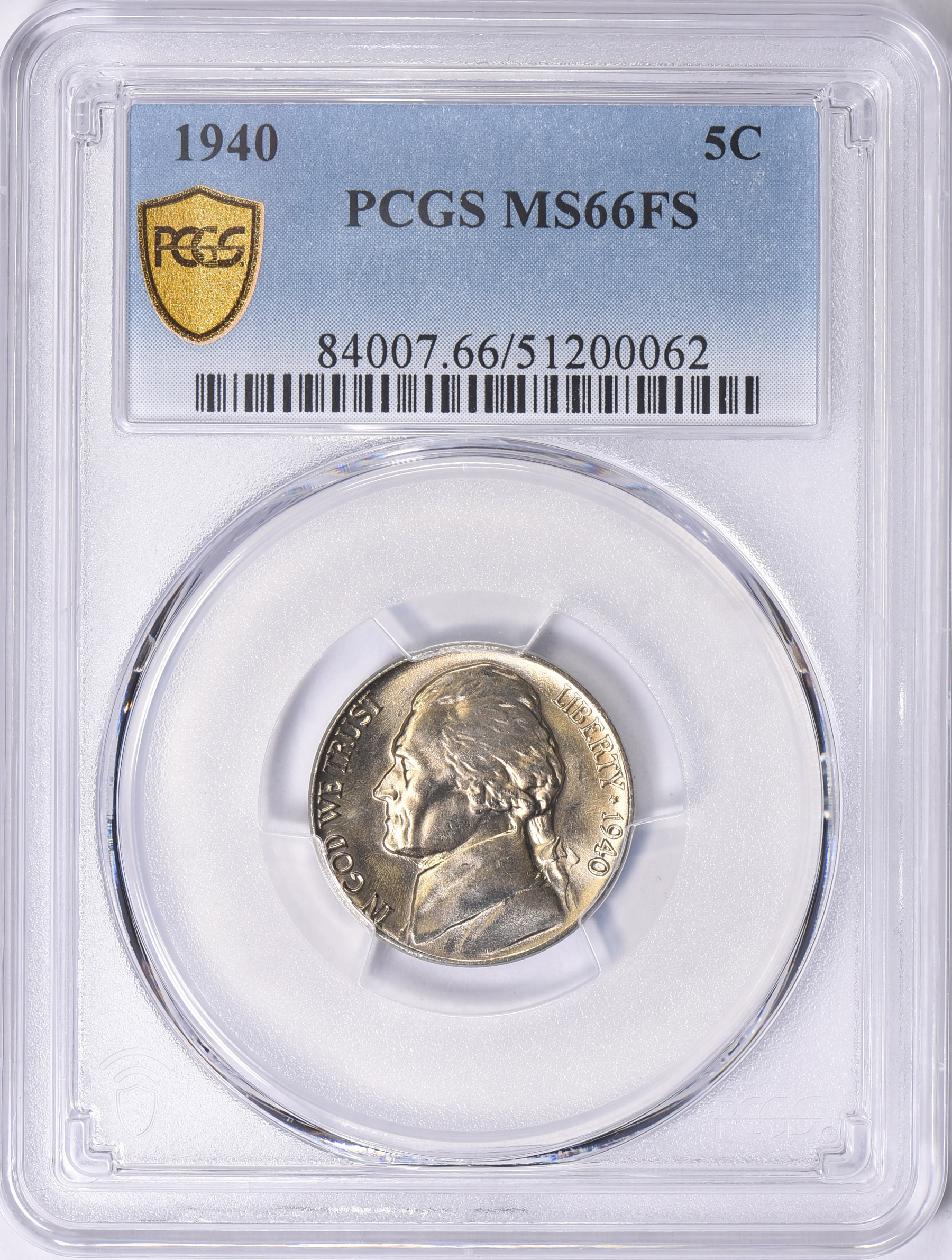 1940 Jefferson Nickel PCGS MS-66 FS (Item 1762589) | GreatCollections Coin Auctions
