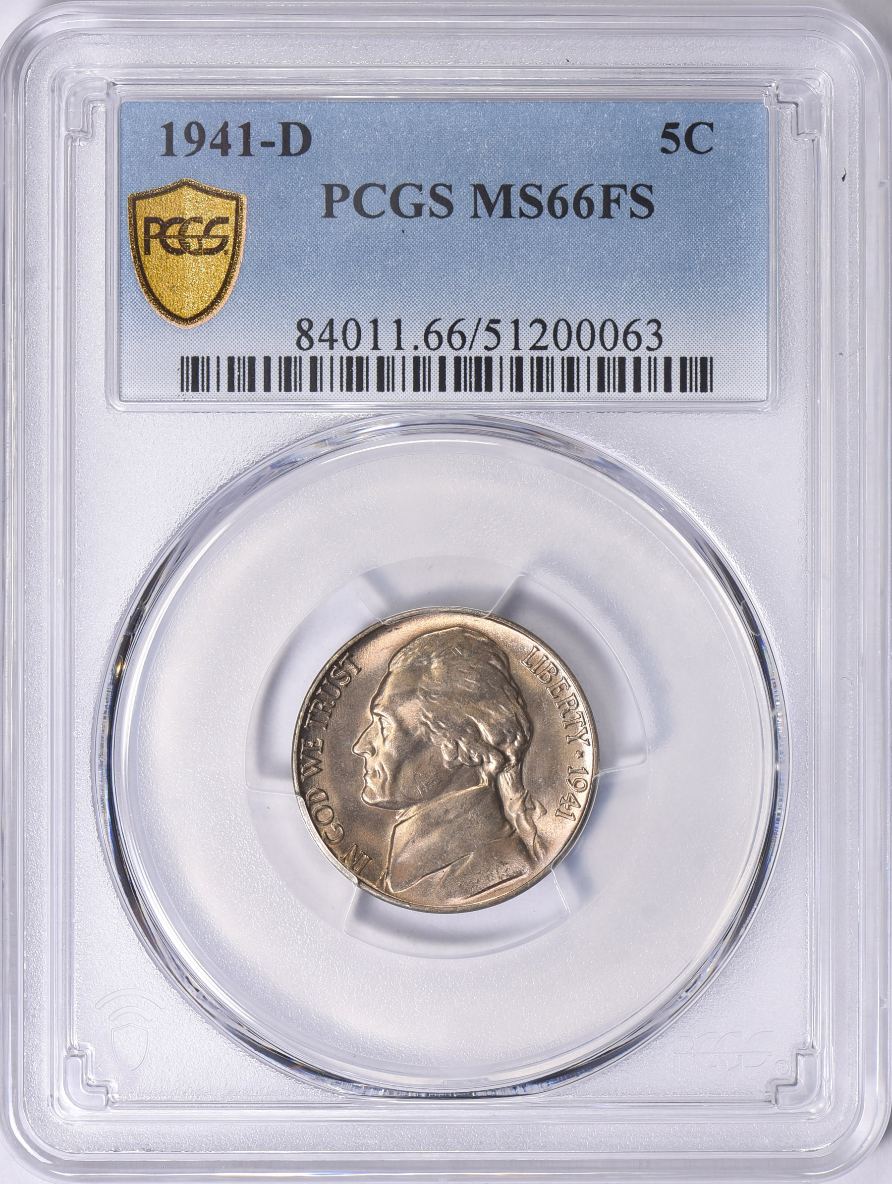 1941-D Jefferson Nickel PCGS MS-66 FS (Item 1762590) | GreatCollections Coin Auctions