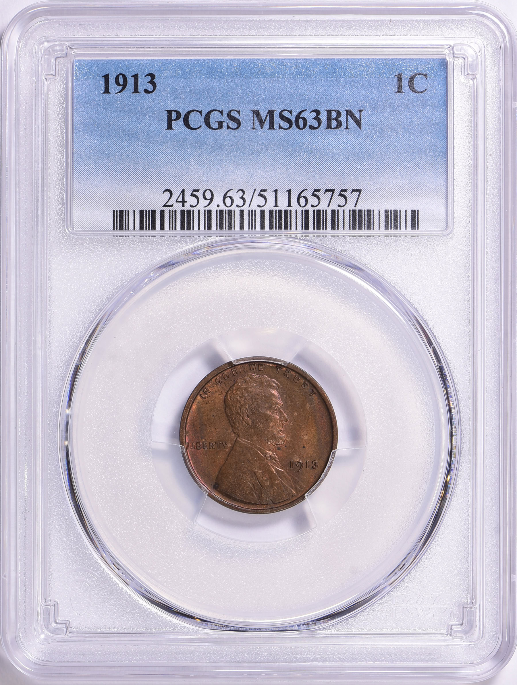 1913 Lincoln Cent PCGS MS-63 BN (Item 1762607) | GreatCollections Coin Auctions