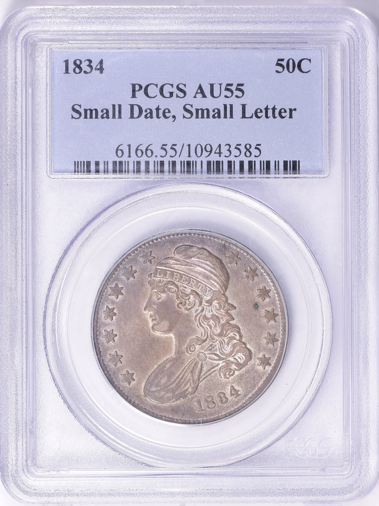1834 Capped Bust Half Dollar Small Date, Small Letters PCGS AU-55 (Item ...