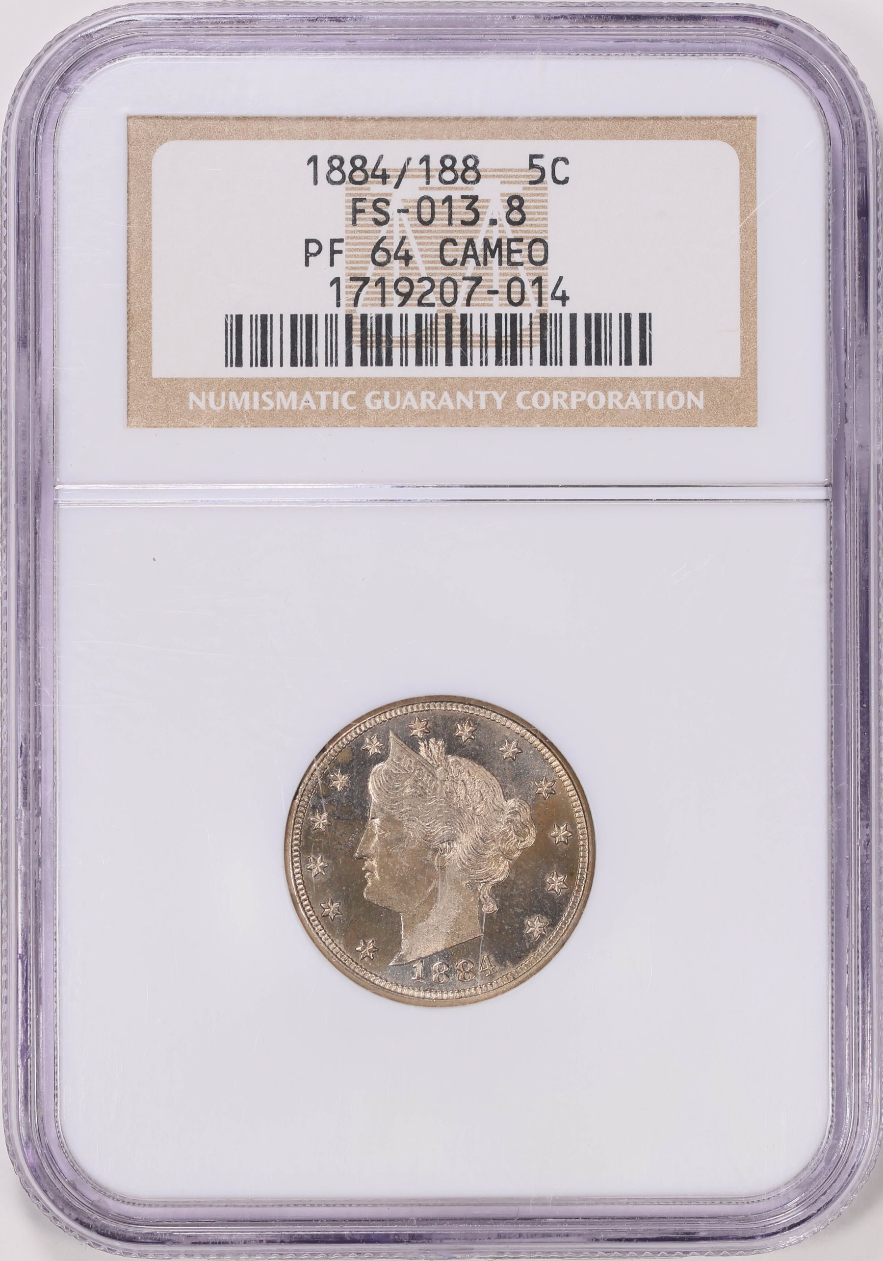 1884/188 Liberty Nickel FS-013.8 NGC Proof-64 CAMEO (Item 1762632 ...