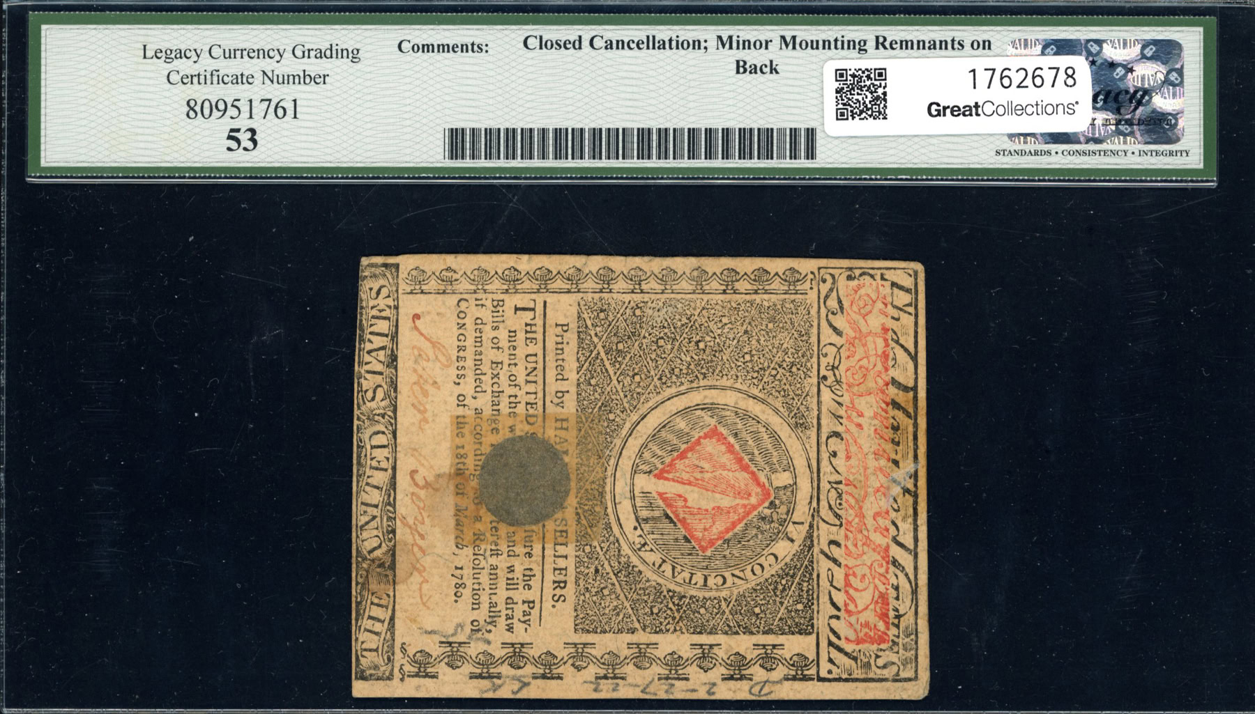 Fr. MA-285 May 5, 1780 $20 Massachusetts Colonial Note Legacy About New ...