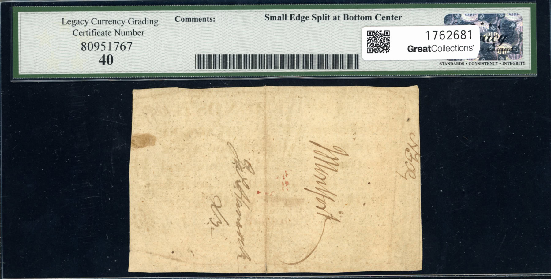 Fr. NC-141 Dec.1771 £2 North Carolina Colonial Note Legacy Extremely ...