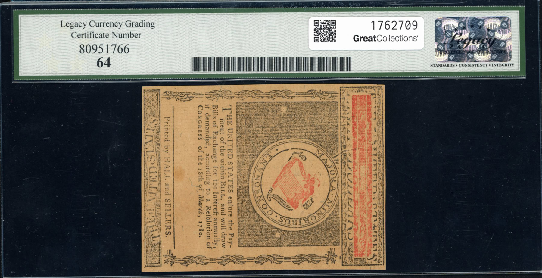 Fr. RI-288 Jul. 2, 1780 $8 Rhode Island Colonial Note Legacy Very ...